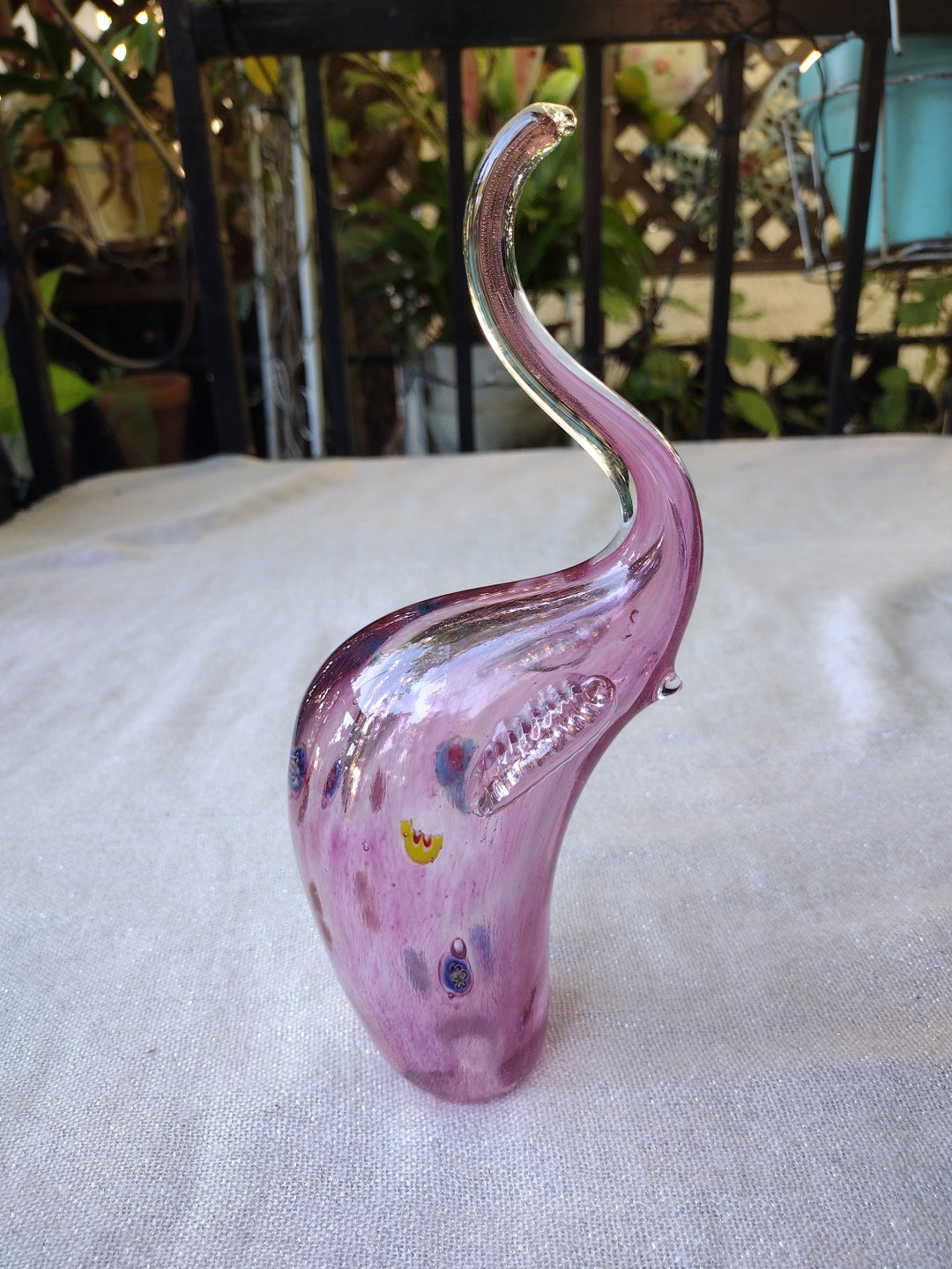 Pink Elephant With Millefiori Design Art Glass Figurine - Etsy