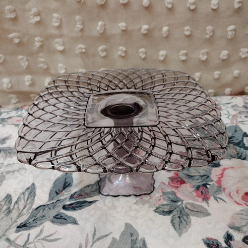 LE Smith Lavender Trellis 9-1/2 Square Pedestal Cake Stand - Etsy