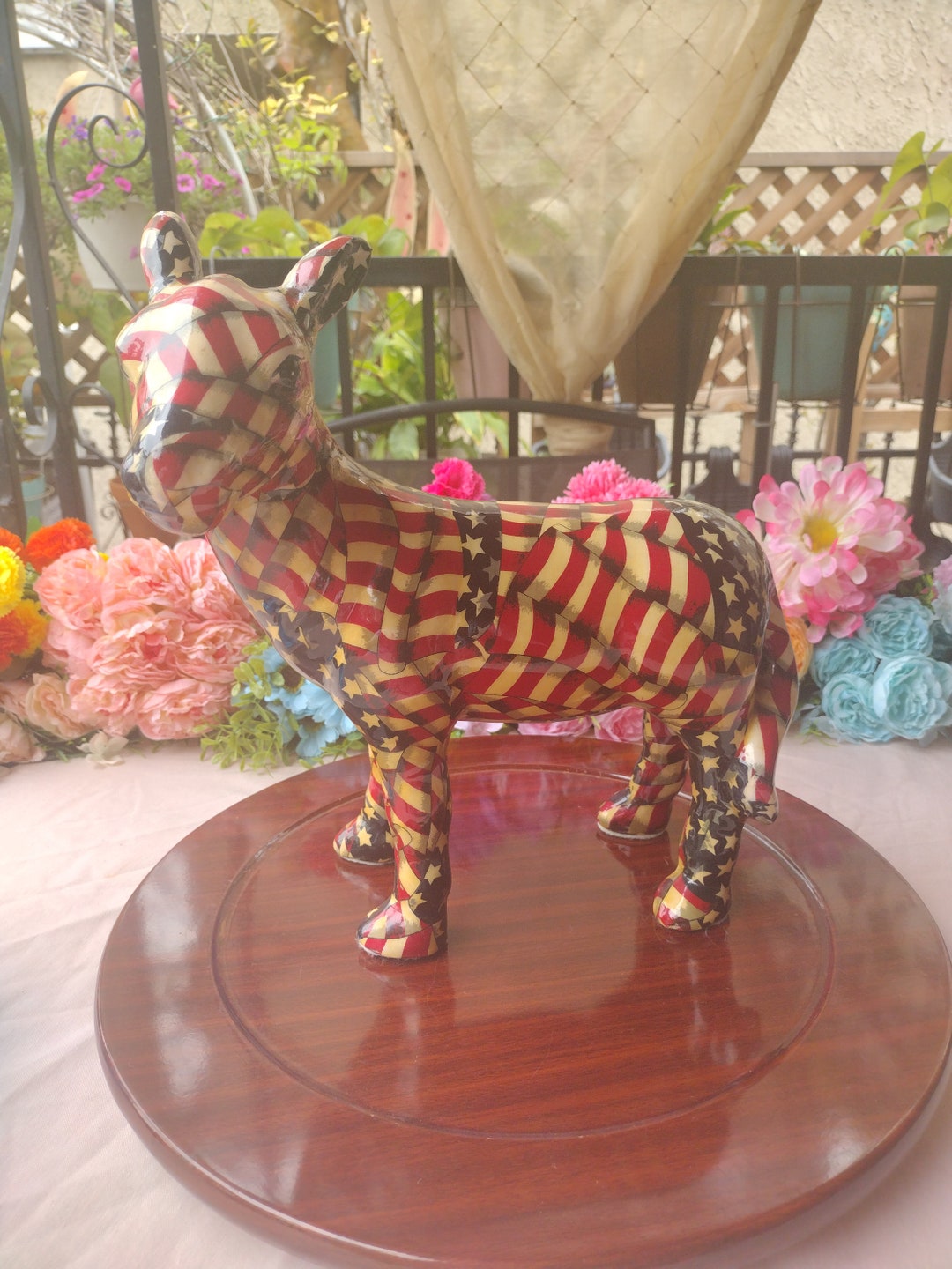 1980's American Flag Donkey Figurine - Etsy