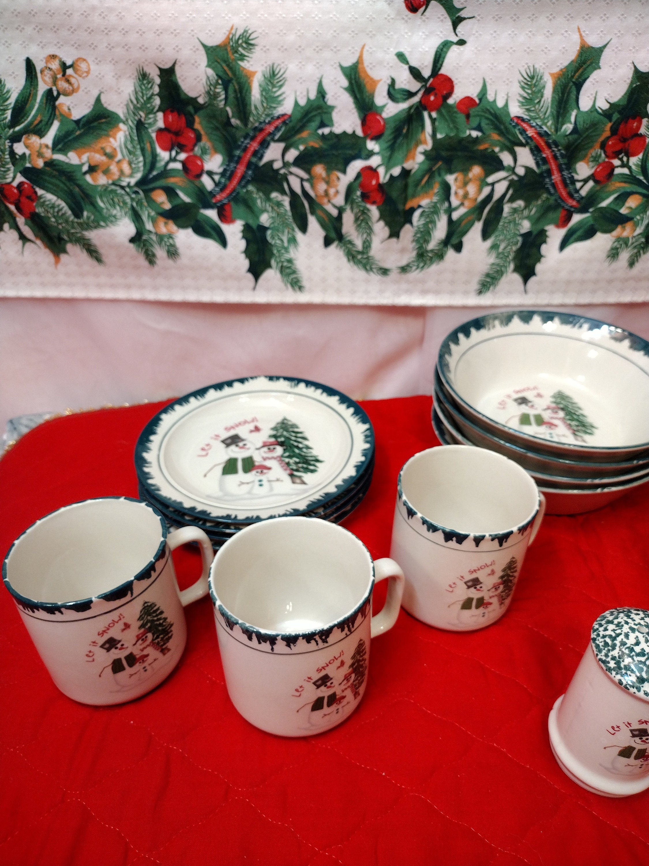 Christmas Snowman 18 Piece Dinnerware Set - Etsy