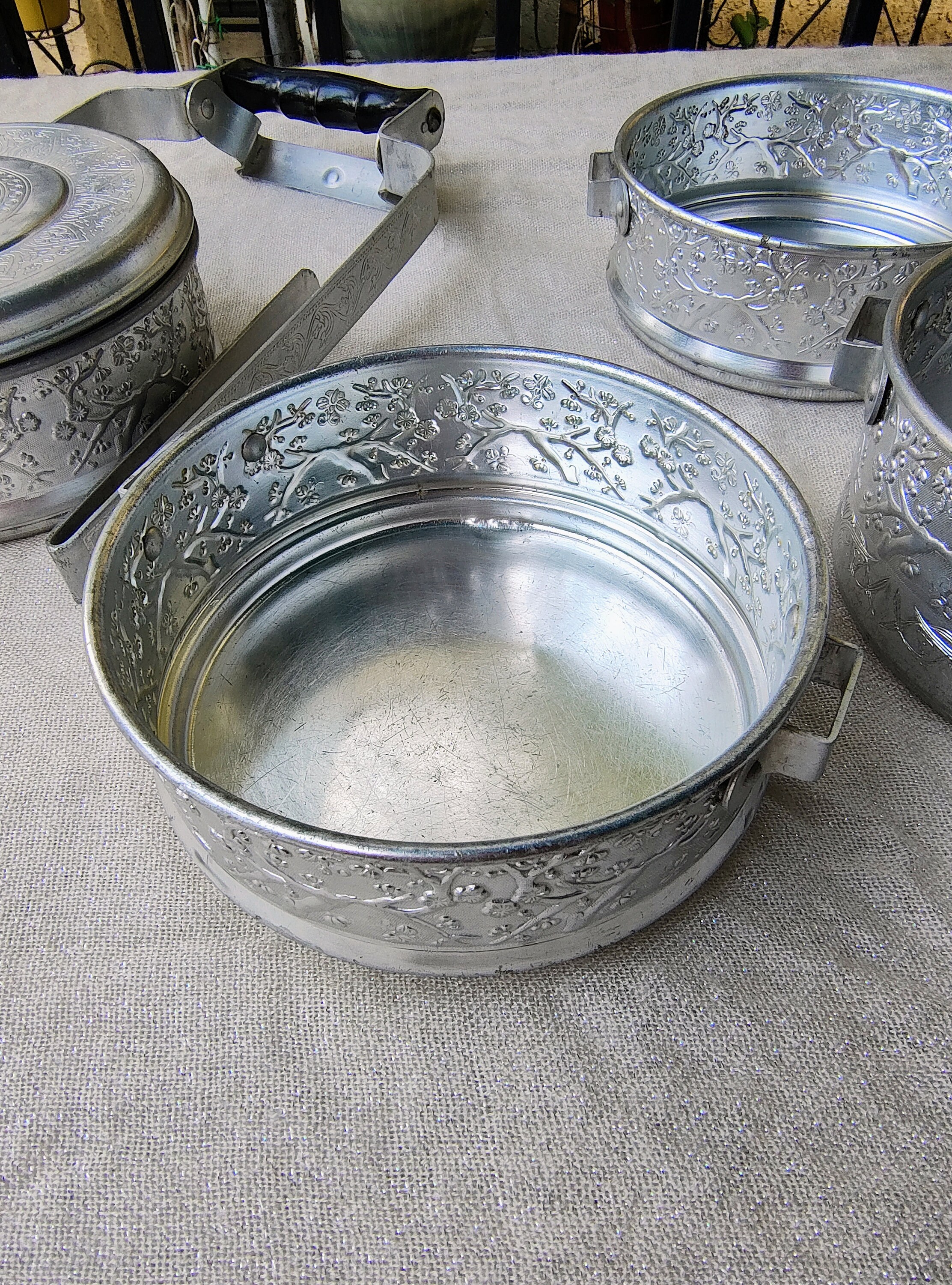 Asian Aluminium Tiffin 4-tier Stacking Food Carrier Lunchbox Made in ...