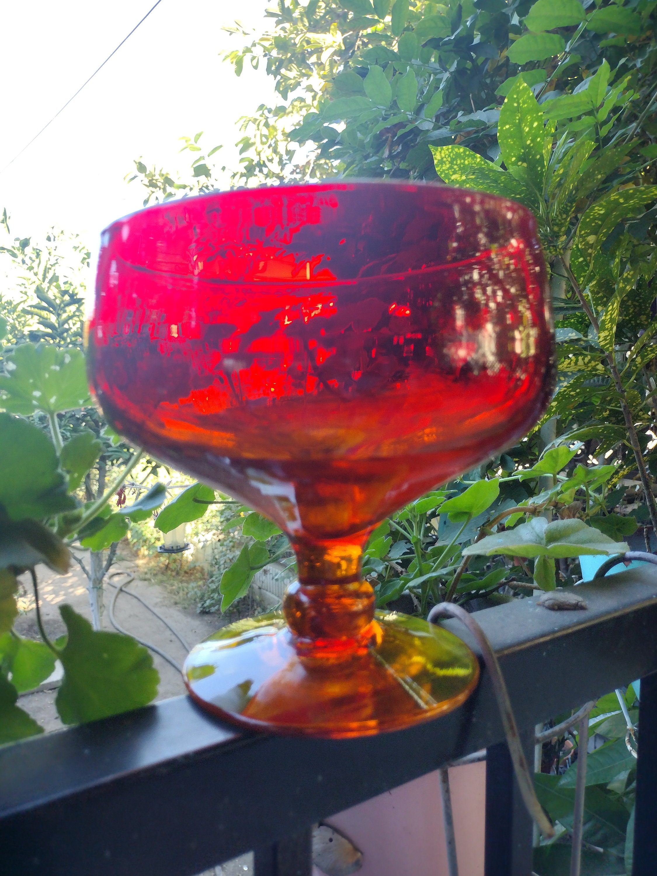 Blenko Red/ Tangerine Amberina Glass Wayne Husted Footed - Etsy