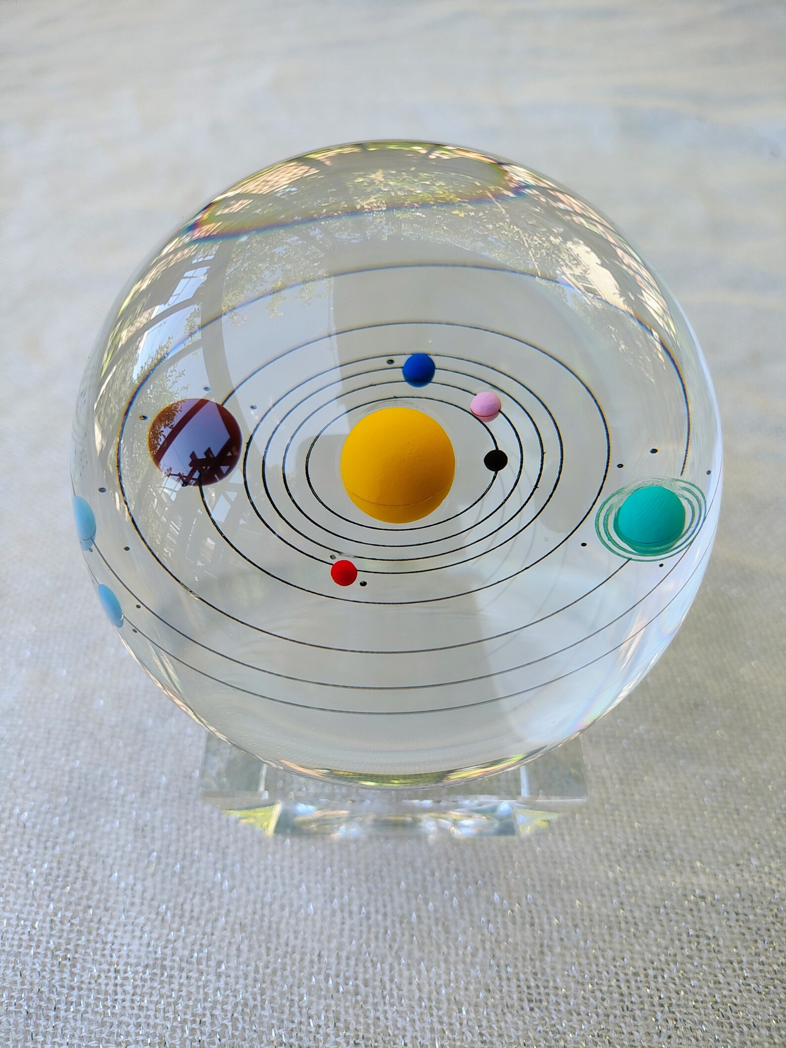 3D Solar System Crystal Ball Paperweight - Etsy