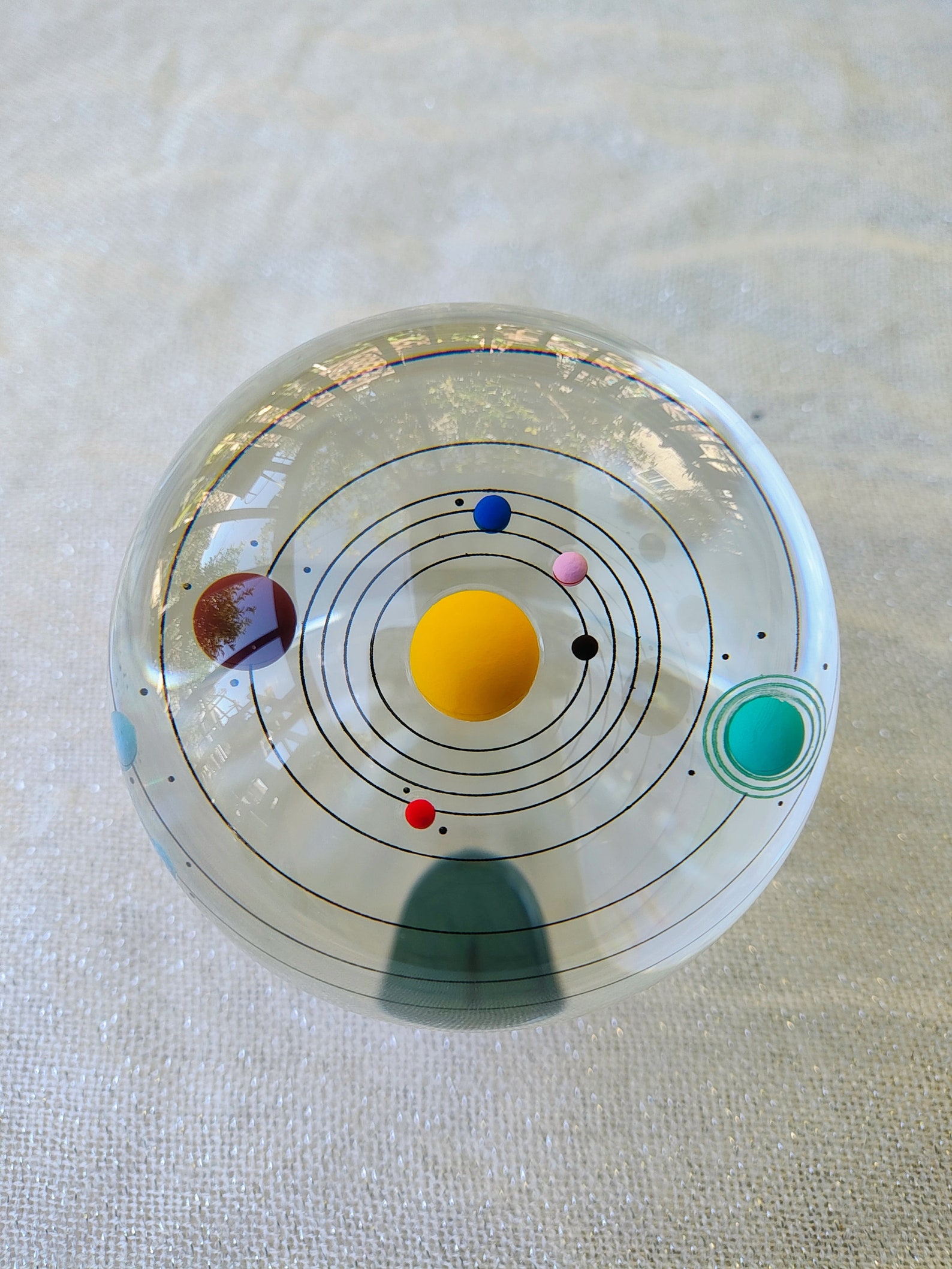 3D Solar System Crystal Ball Paperweight - Etsy