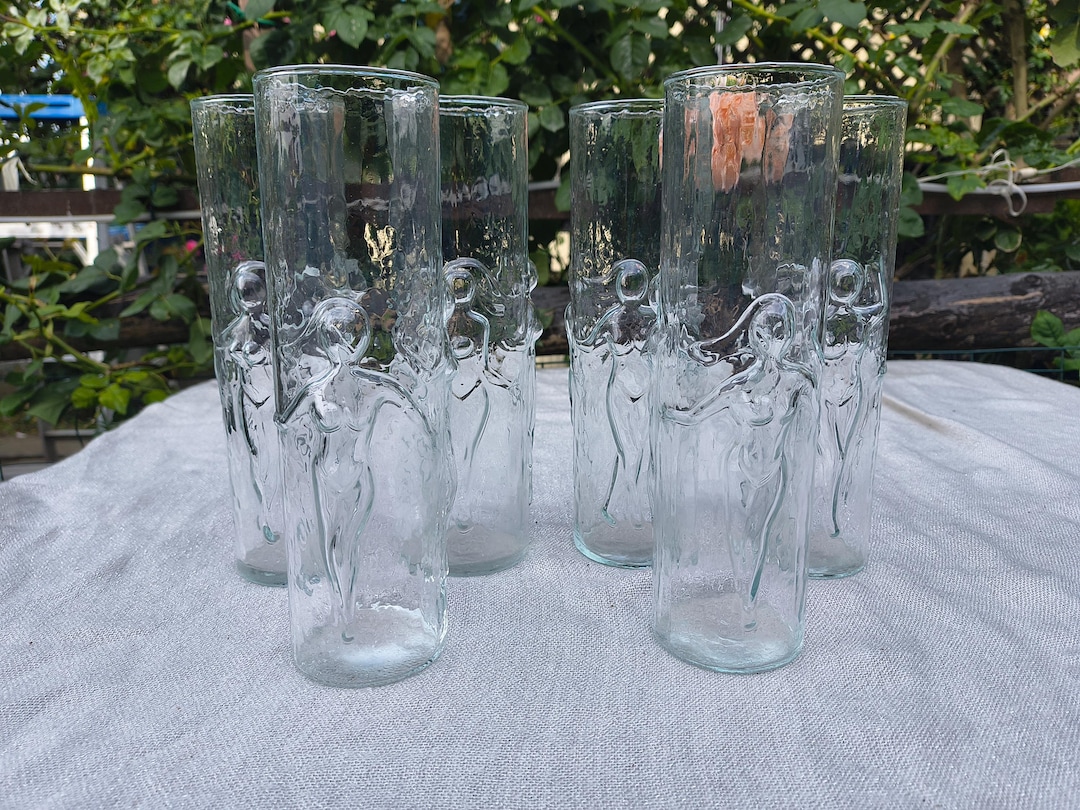 Set of 6 Vintage Libbey Glass Mid-century "la Femme" Cocktail Tumblers ...
