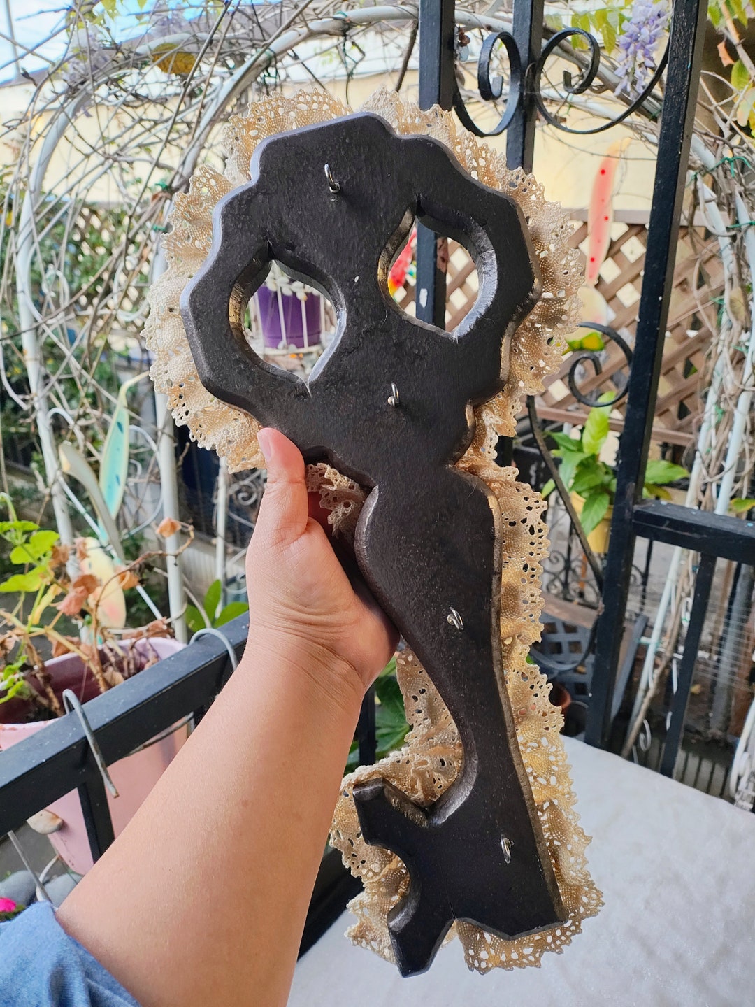 Large Wooden Key Shape Key Holder - Etsy