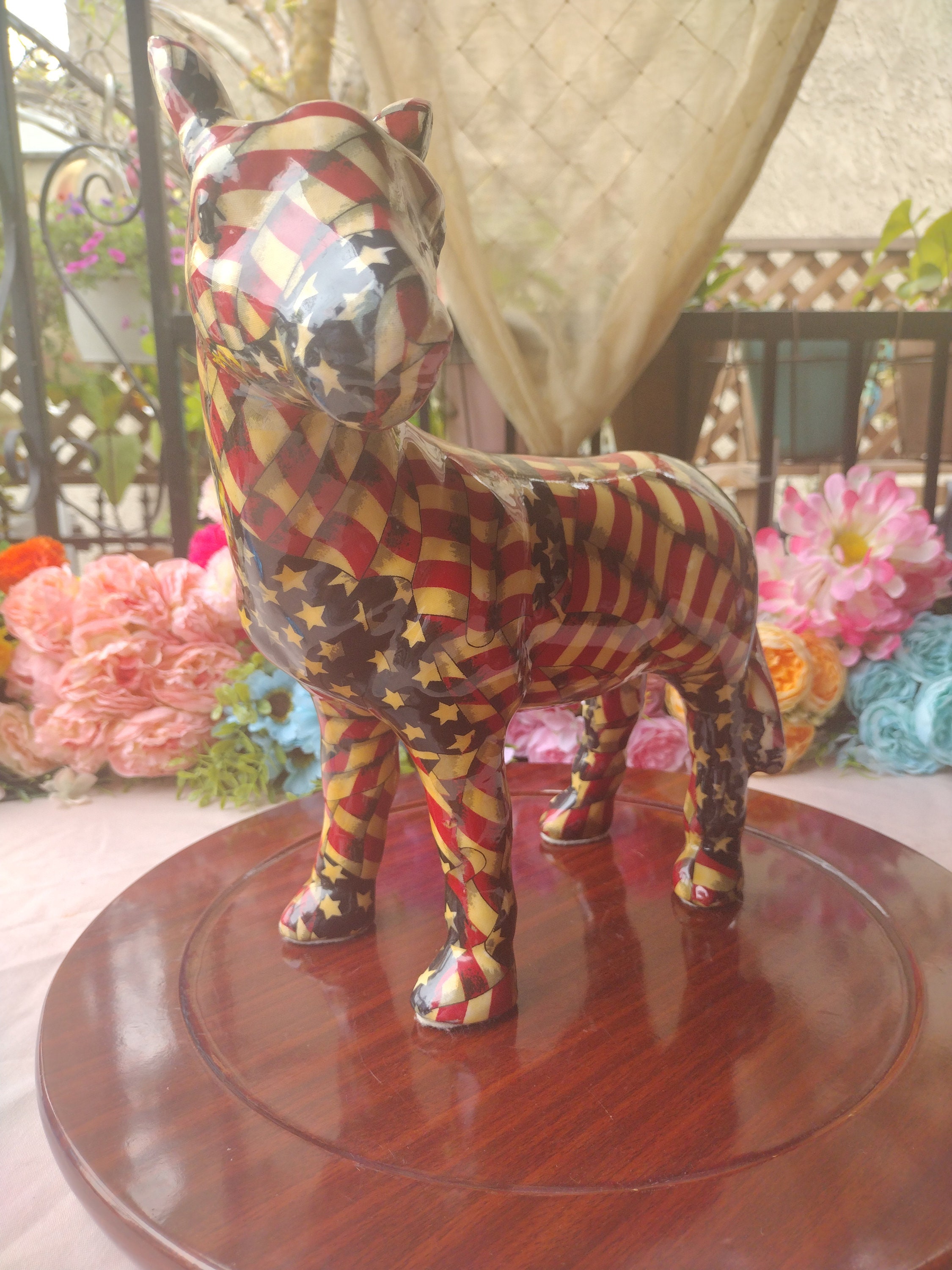 1980's American Flag Donkey Figurine - Etsy