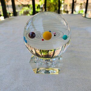 3D Solar System Crystal Ball Paperweight - Etsy