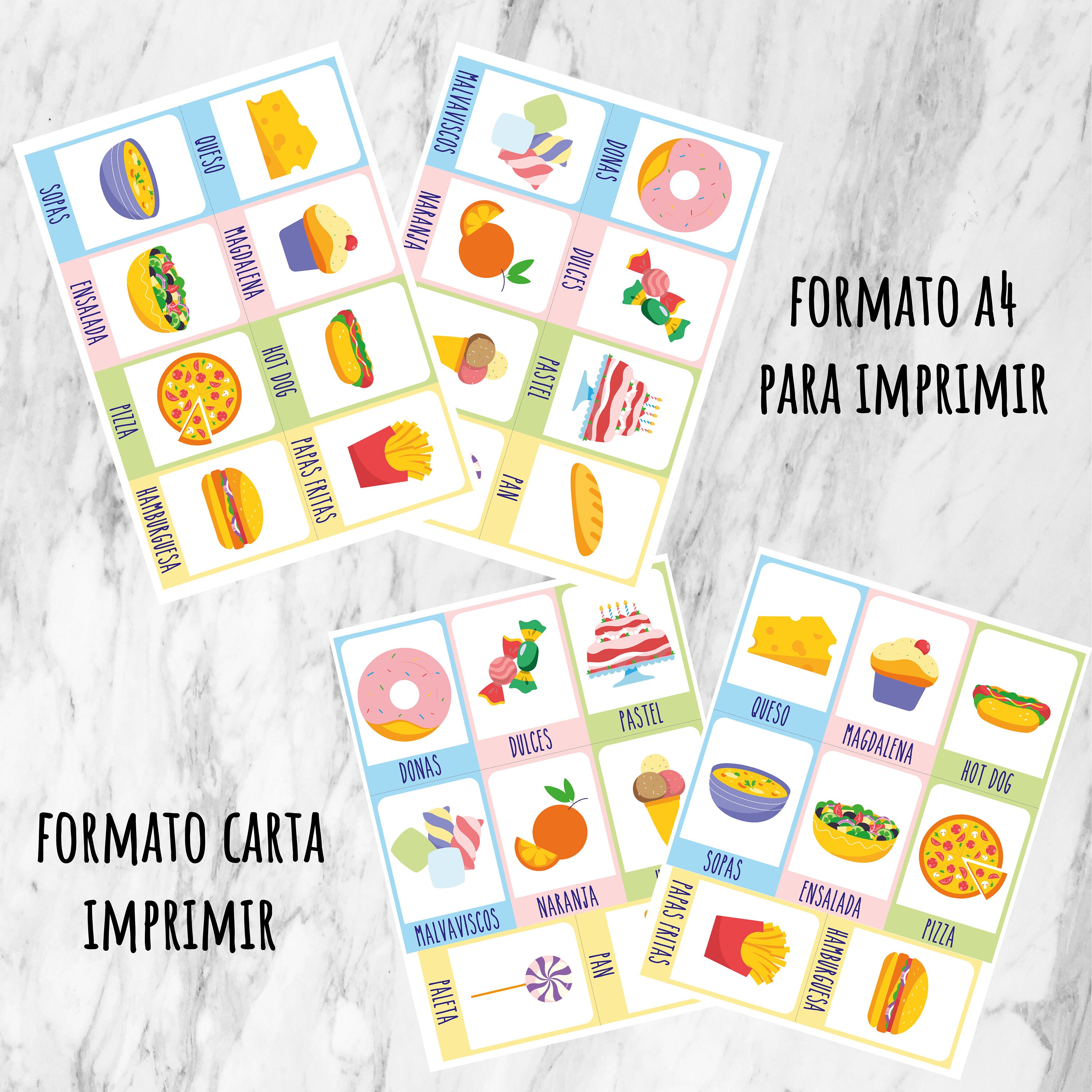 16 Food Flashcard, Interactive Cards, Montessori Cards, Kids Cards ...