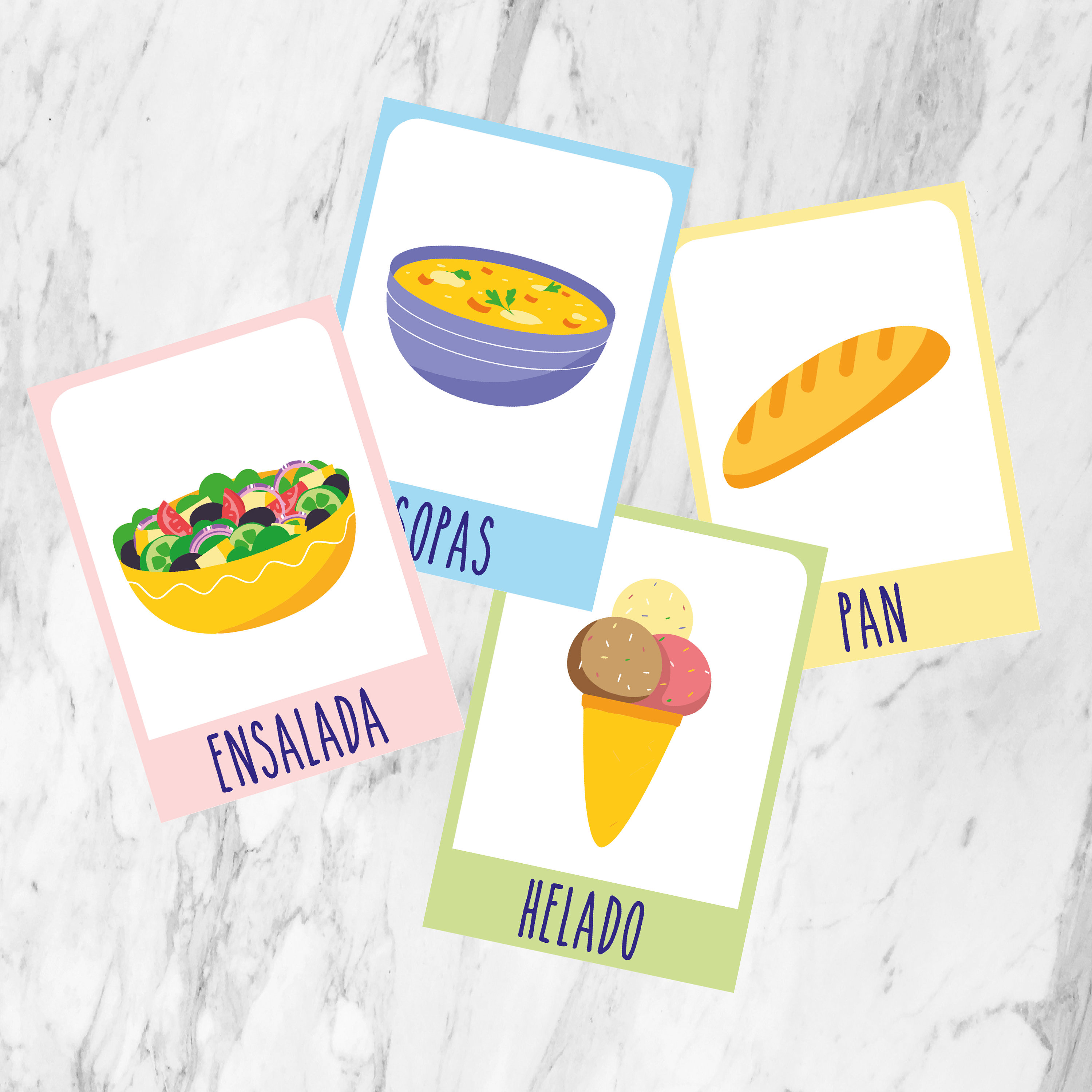 16 Food Flashcard, Interactive Cards, Montessori Cards, Kids Cards ...