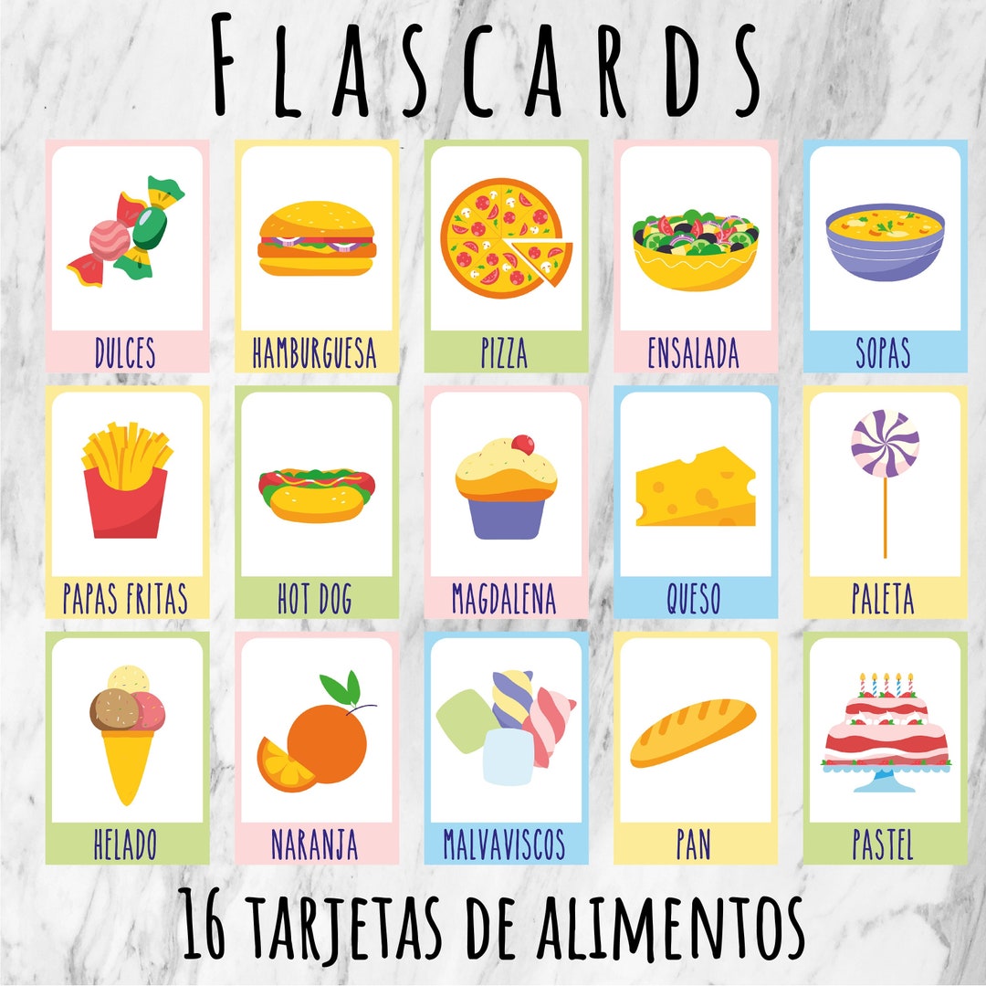 16 Food Flashcard, Interactive Cards, Montessori Cards, Kids Cards ...