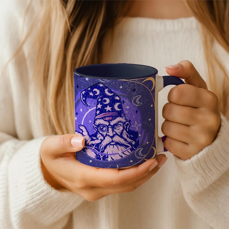 Wizard101 Ambrose Mug - Vintage Moon & Stars Mug | Wizard Gamer Gift - Etsy