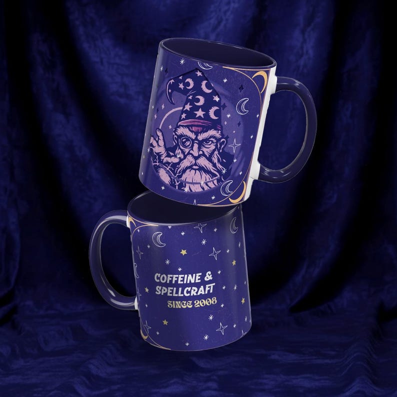 Wizard101 Ambrose Mug - Vintage Moon & Stars Mug | Wizard Gamer Gift - Etsy