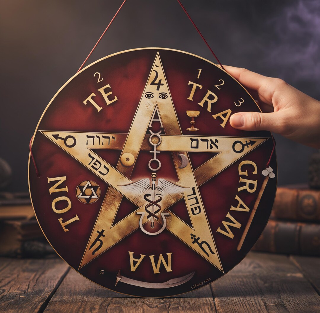 Wooden Tetragrammaton 20 Cm or Aluminum Tetragrammaton 19.7 Cm With ...