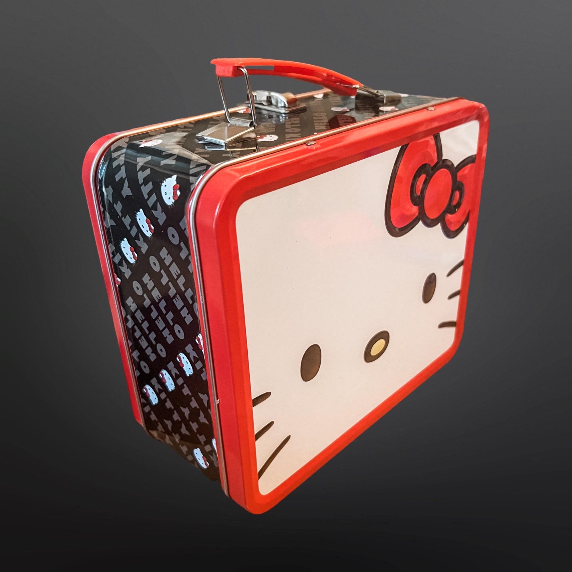 Hello Kitty Lunch Box, Black White Red Metal Hello Kitty Lunch Box ...