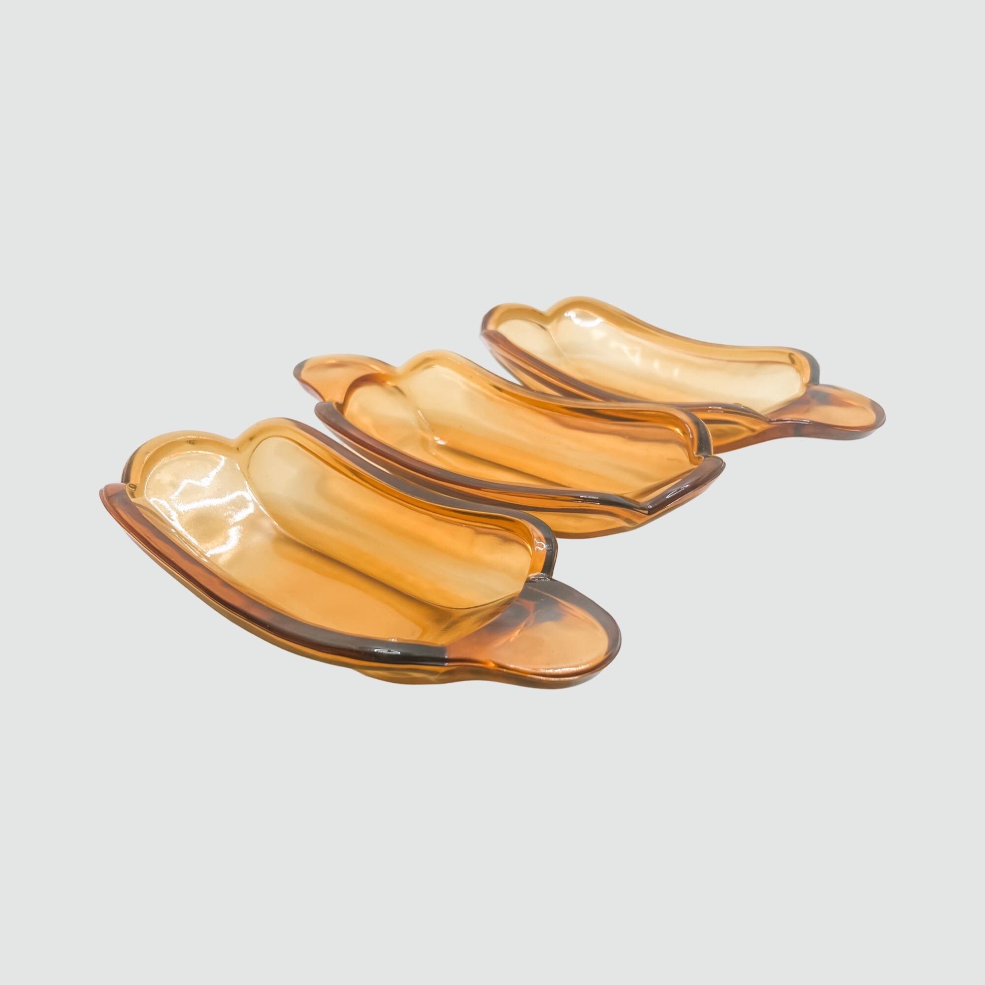 Vintage Amber Banana Split Dishes, Indiana Glass Banana Split Bowl, Set ...