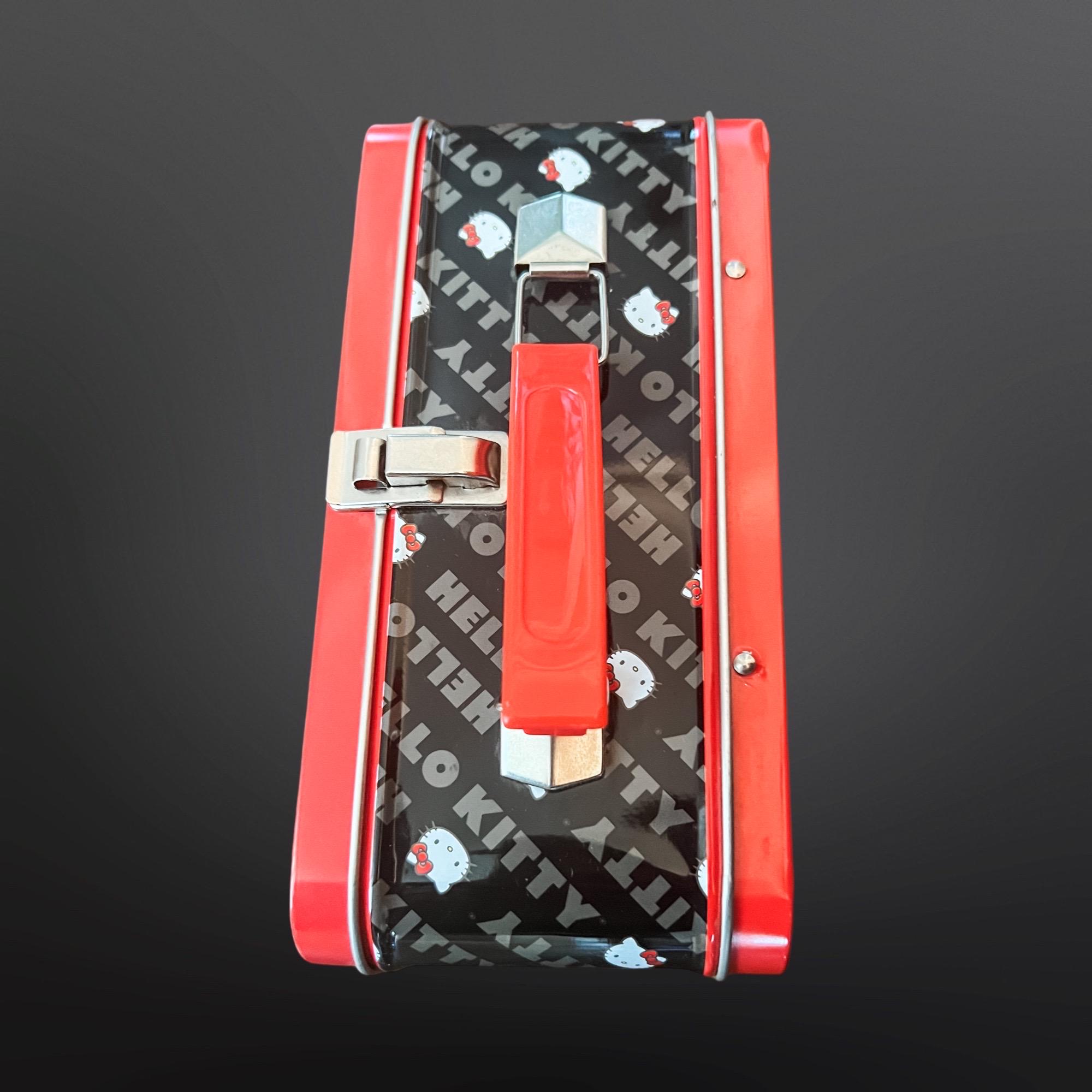 Hello Kitty Lunch Box, Black White Red Metal Hello Kitty Lunch Box ...