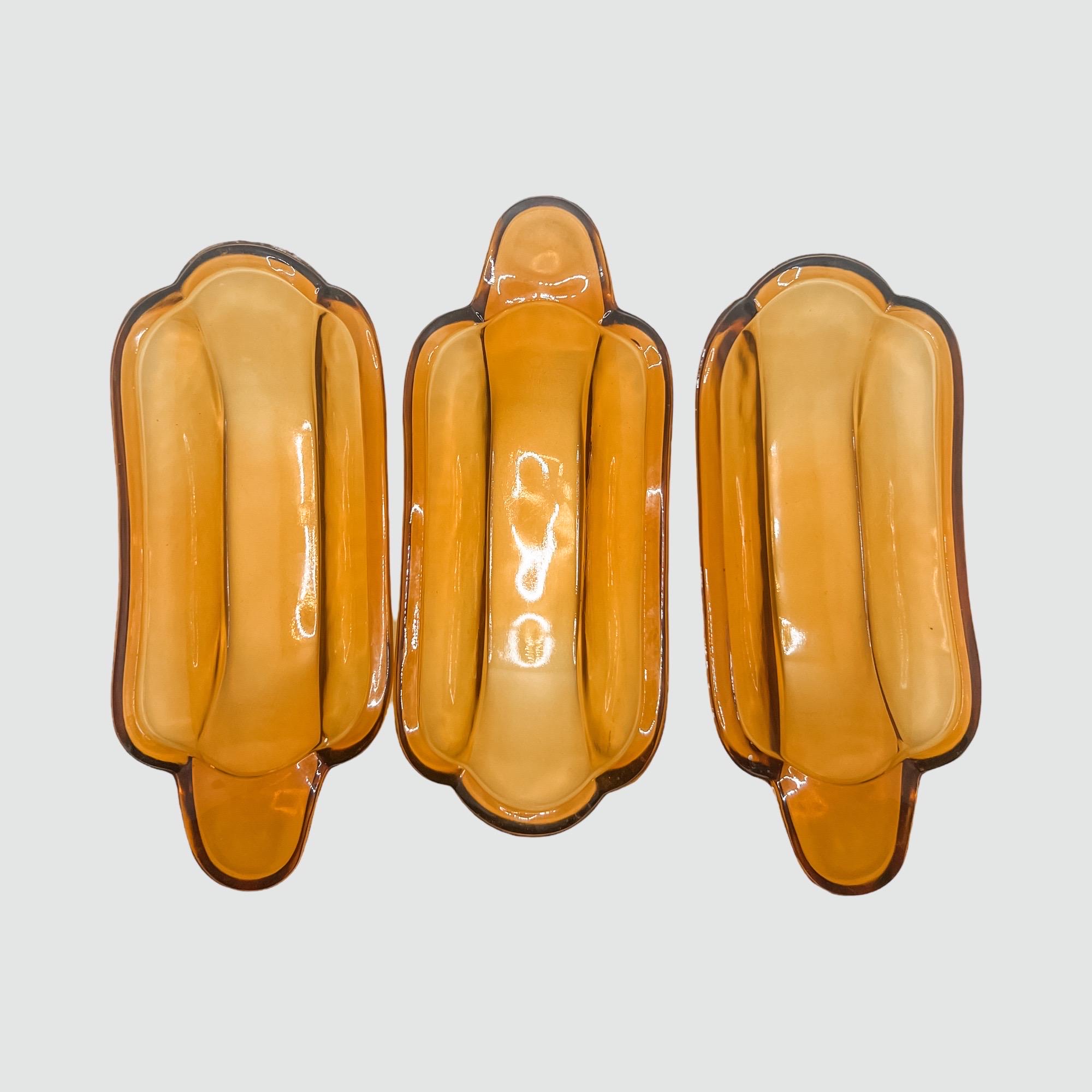 Vintage Amber Banana Split Dishes, Indiana Glass Banana Split Bowl, Set ...