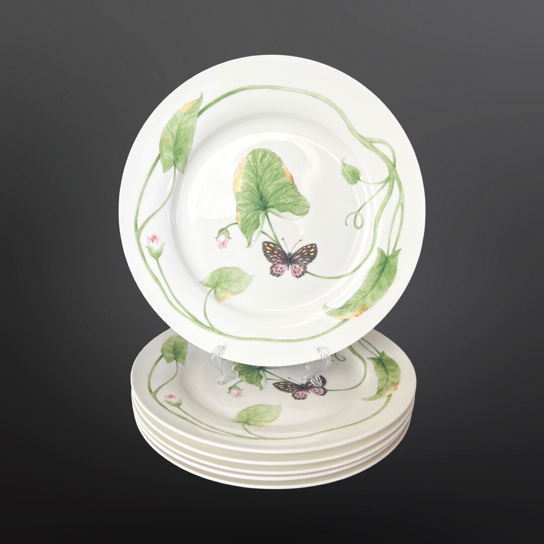 American Atelier Lily Pad 5248 Dinner Plates, 10 3/4 Inch Bone China ...