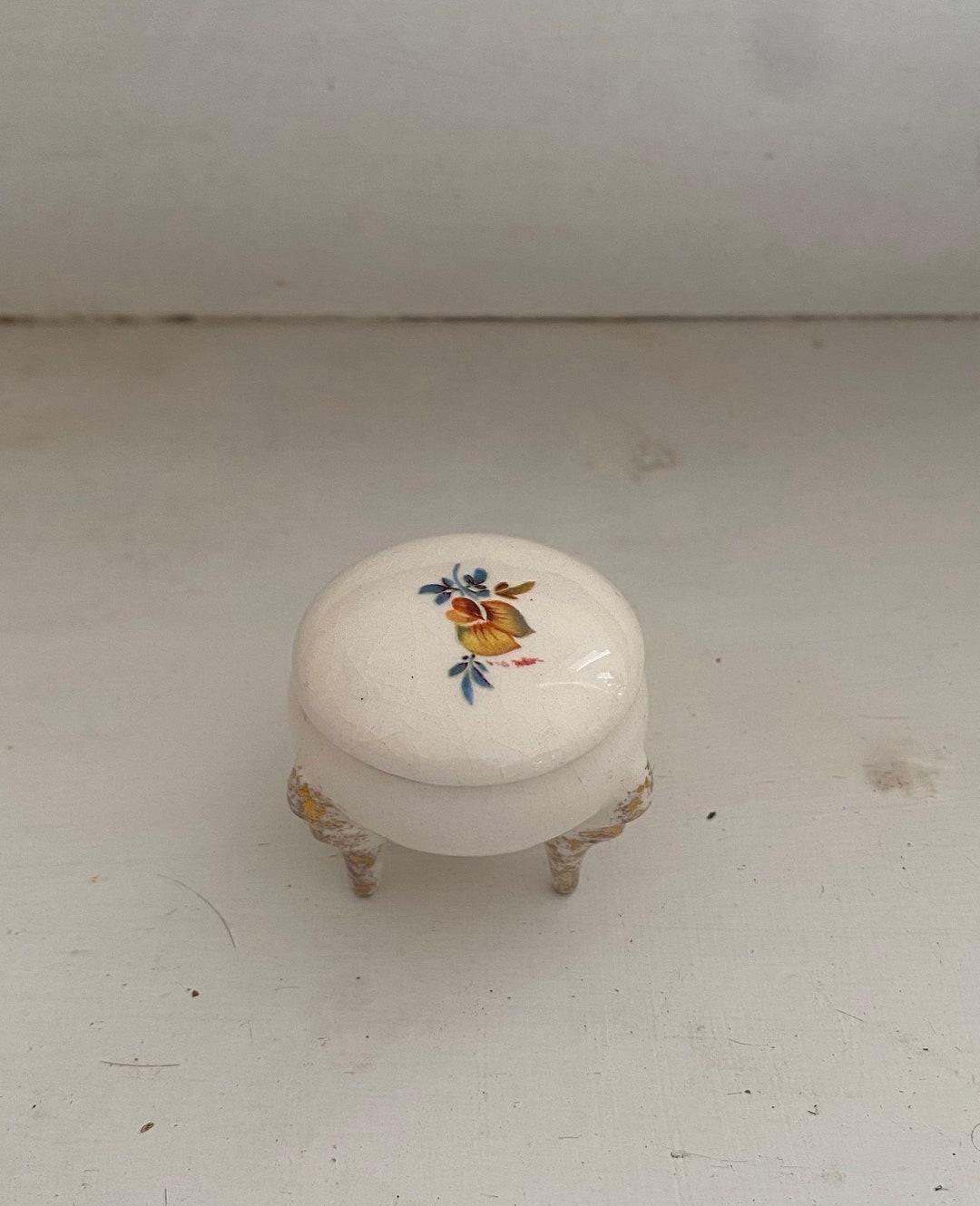 Small Ring Box, Trinket Box, Round Porcelain Lidded Box, Jewelry Box ...
