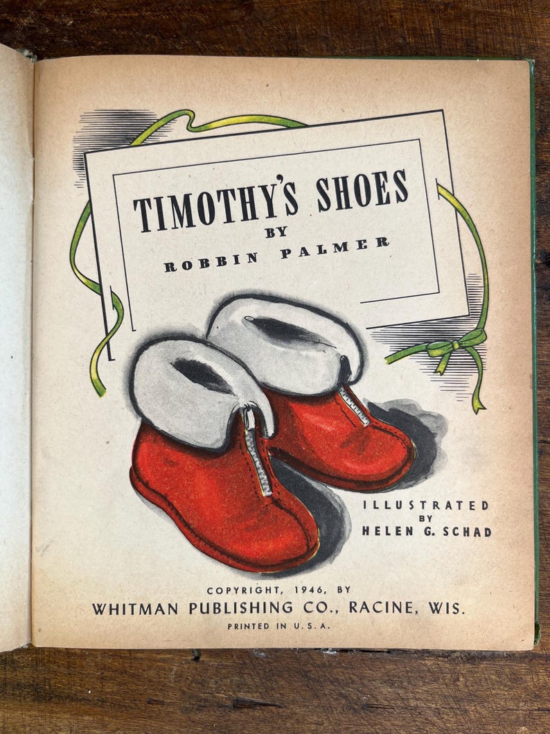 Vintage Whitman 1946 Tell-a-tale Timothy’s Shoes, Children’s Book, by ...