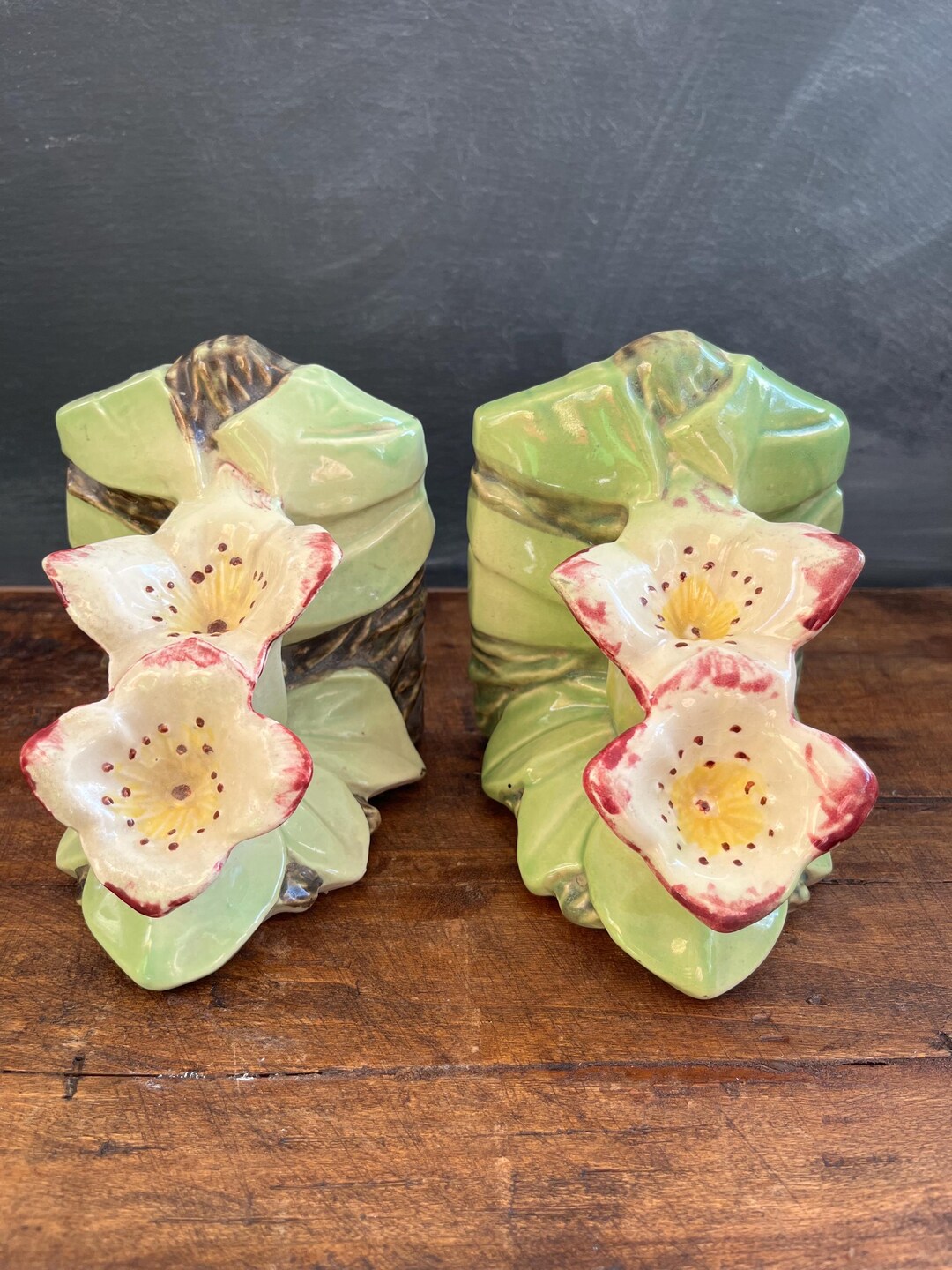 Vintage Mccoy Pottery Lily Flower Bookends, Mid Century, Vintage ...
