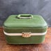 Vintage Trojan Green Train Case, Green Quilted Interior, Vintage ...