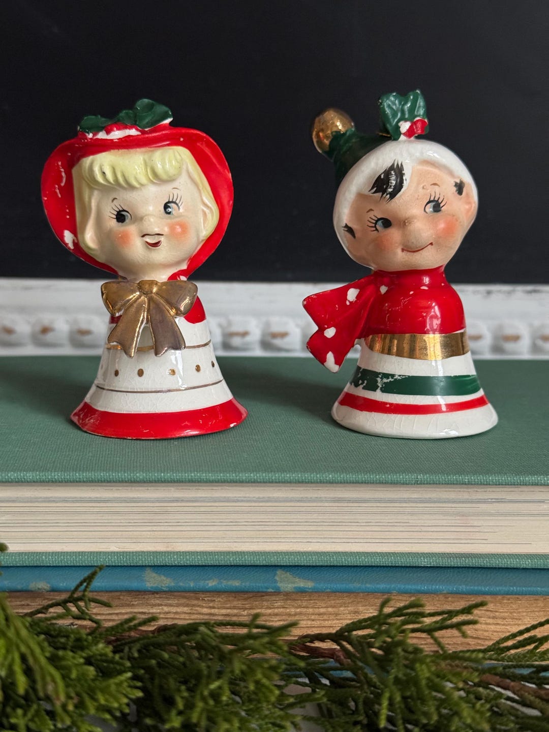 Vintage Lefton Christmas Bell Boy or Girl Ornament, Sold Individually ...