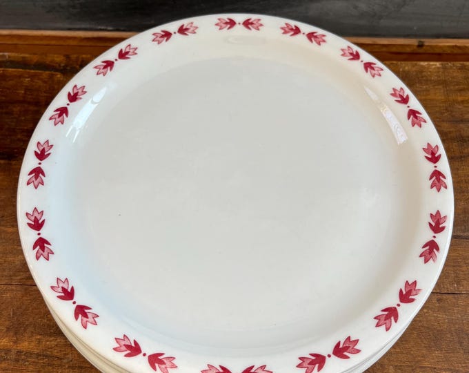 Vintage Shenango China Red Leaf 9.5” Dinner Plate, Heavy and Durable ...