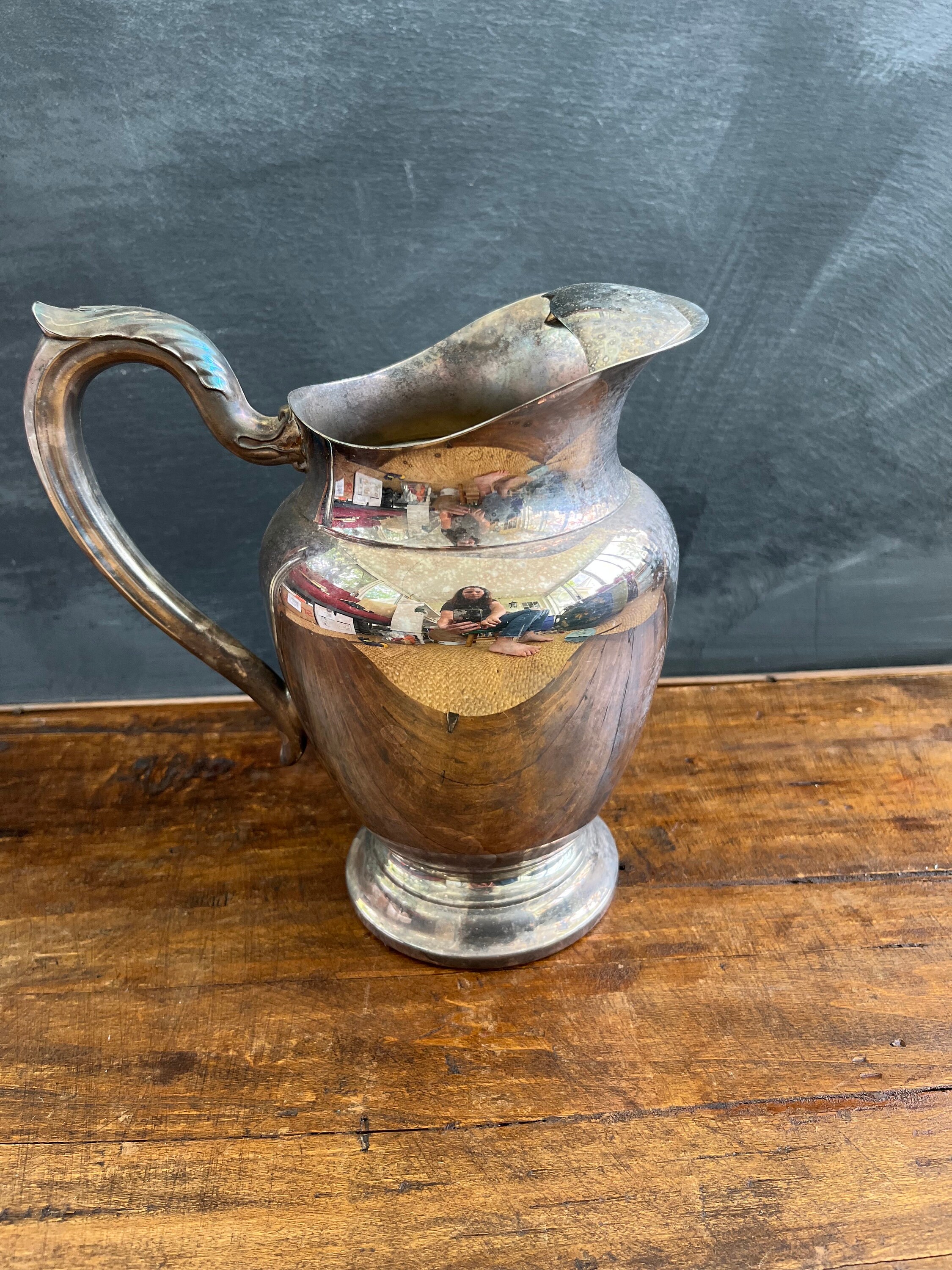 Vintage Oneida Silver Pitcher With Ice Lip, Vintage Pitcher, Water ...