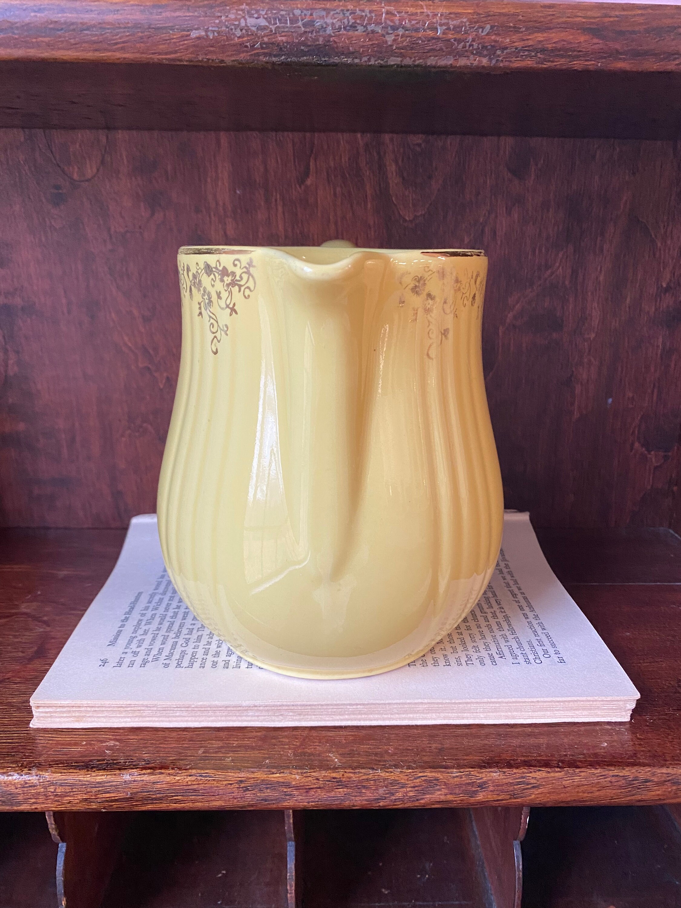 Vintage Halls Superior Quality Kitchenware Yellow With Gold Pitcher ...