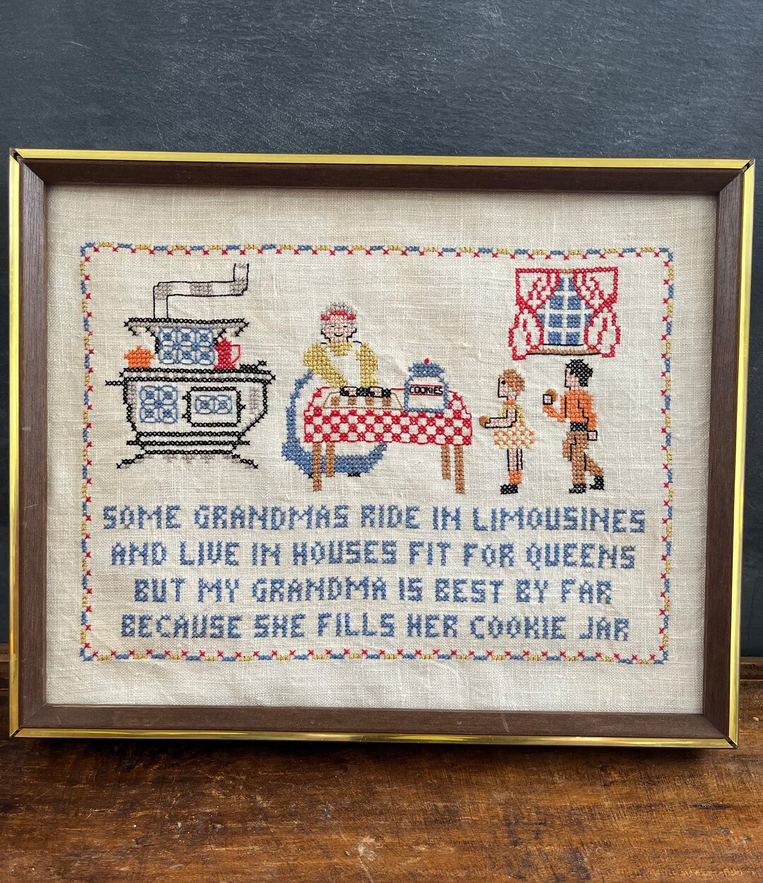 Vintage Handmade Cross Stitch, Grandma Makes Cookies, Cookie Grandma ...