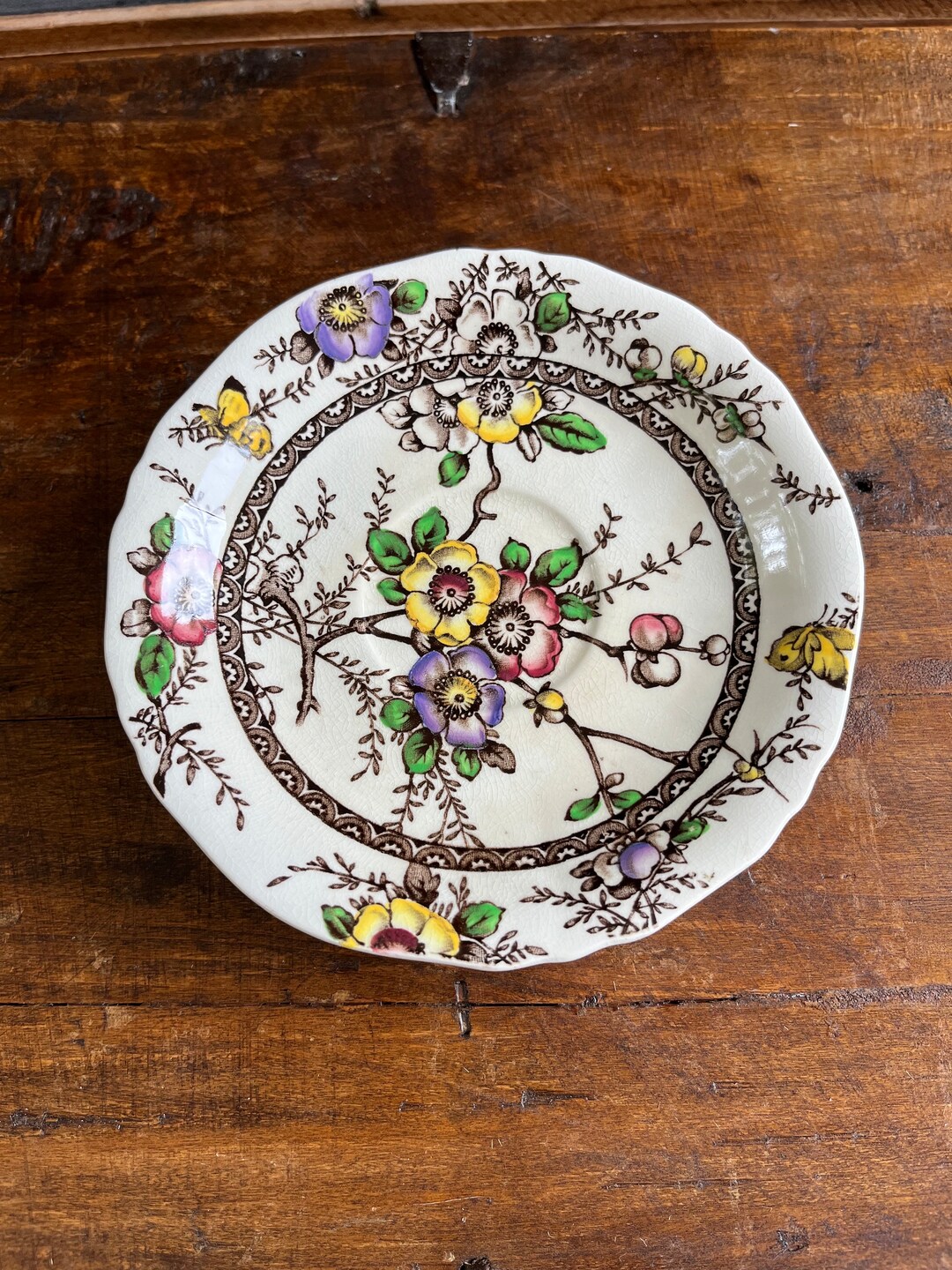 Vintage Alfred Meakin Medway Decor 6 Inch Saucer, Plate, Floral Design ...