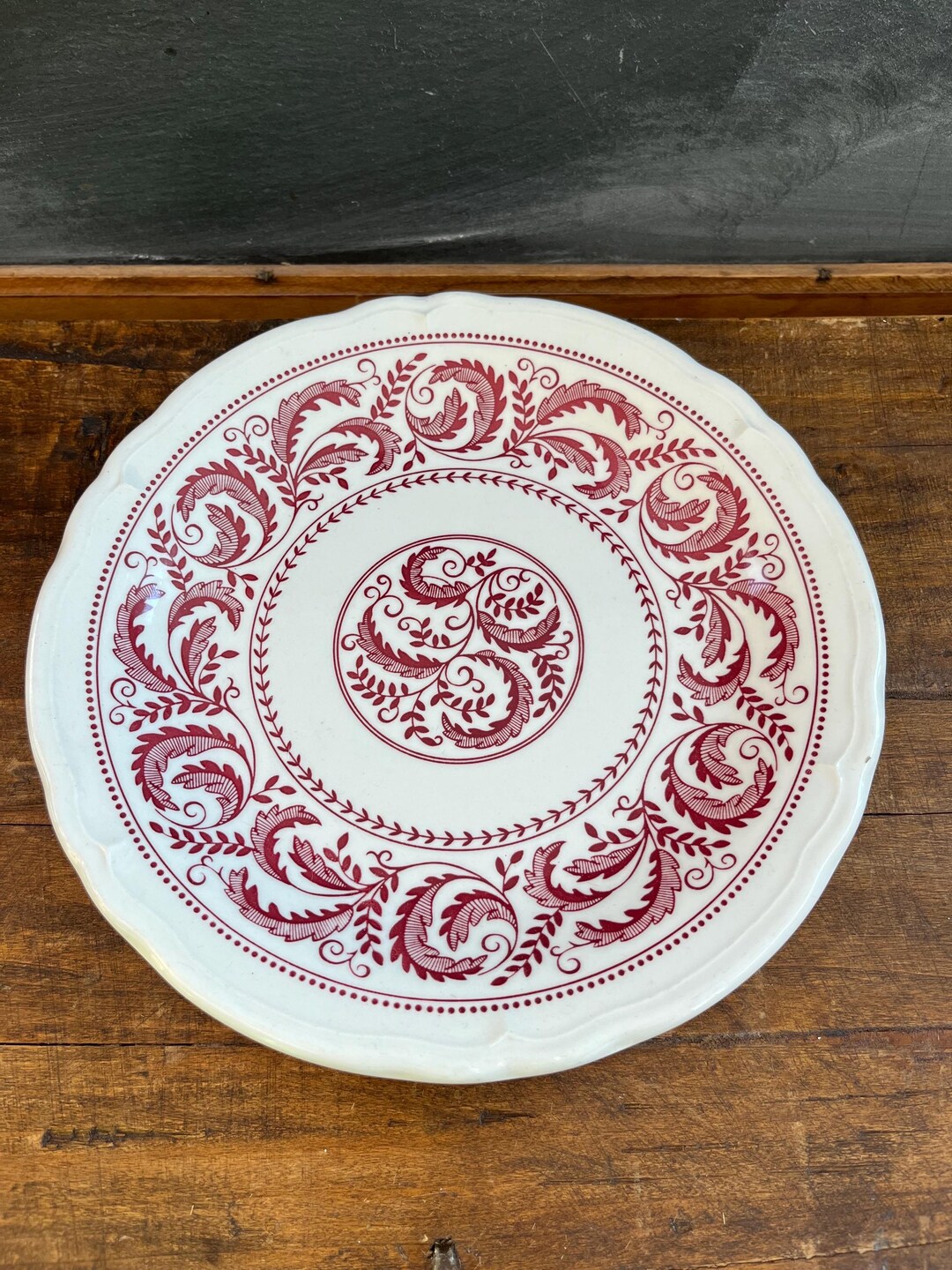 Vintage Shenango China Red Peppercorn 9.75” Dinner Plate, Heavy and ...