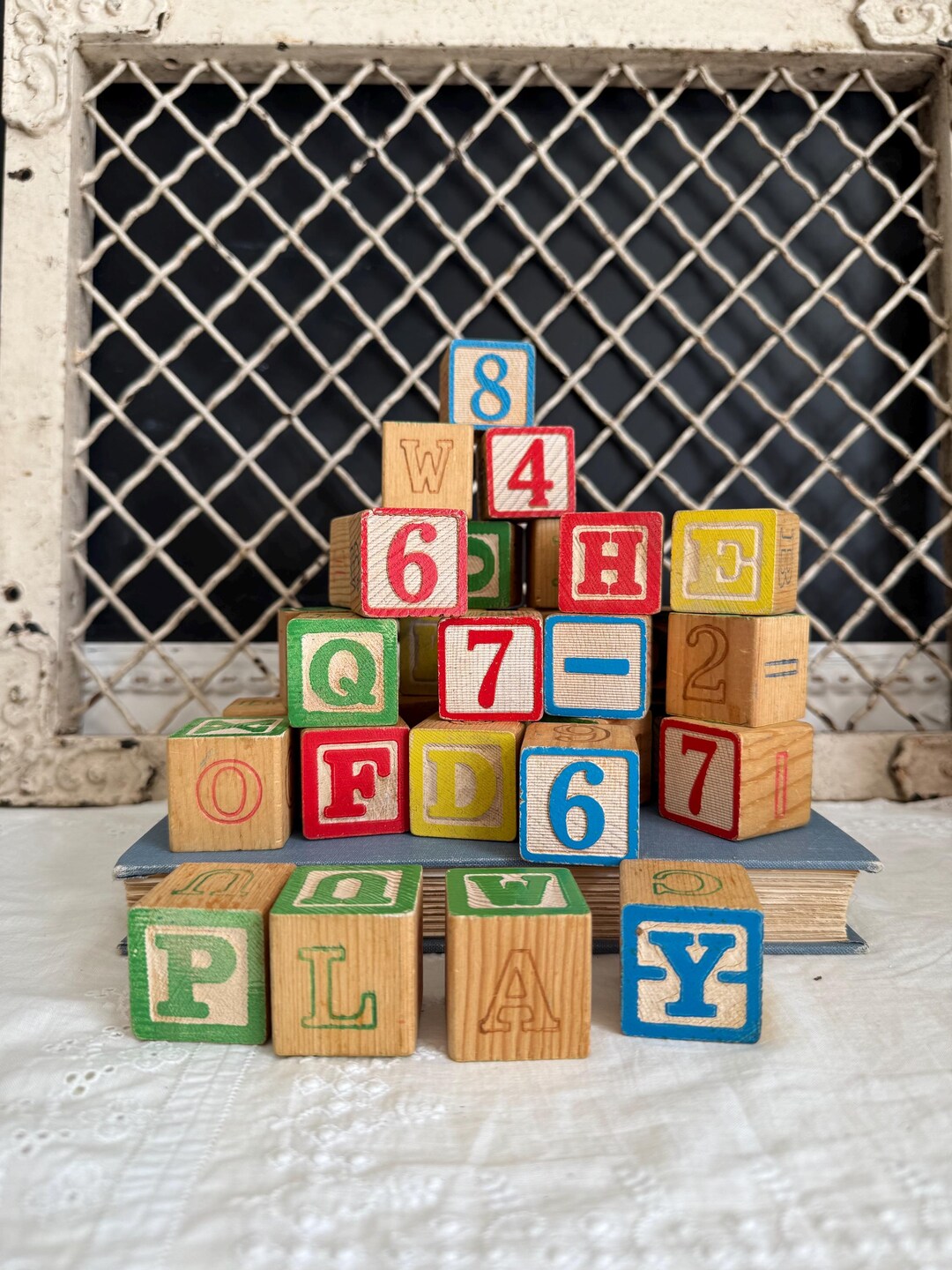 Vintage 1978 Playskool Alphabet Wooden Blocks, 32 Blocks Included ...