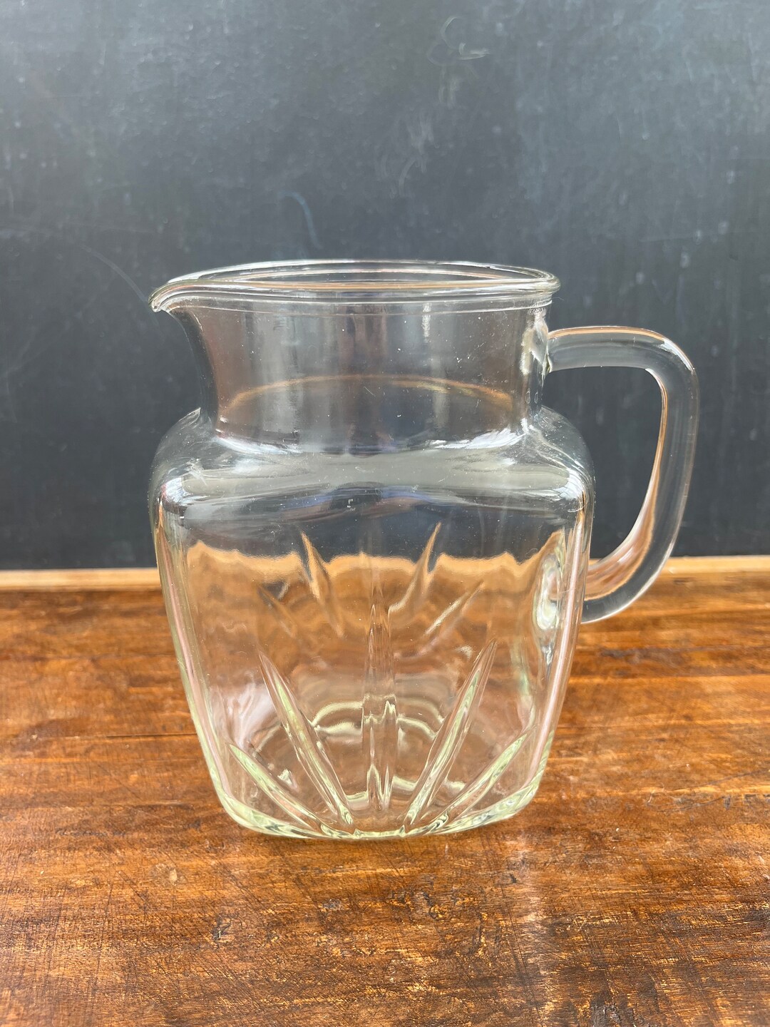 Vintage Clear Federal Glass Pitcher With Star Pattern on the Base ...