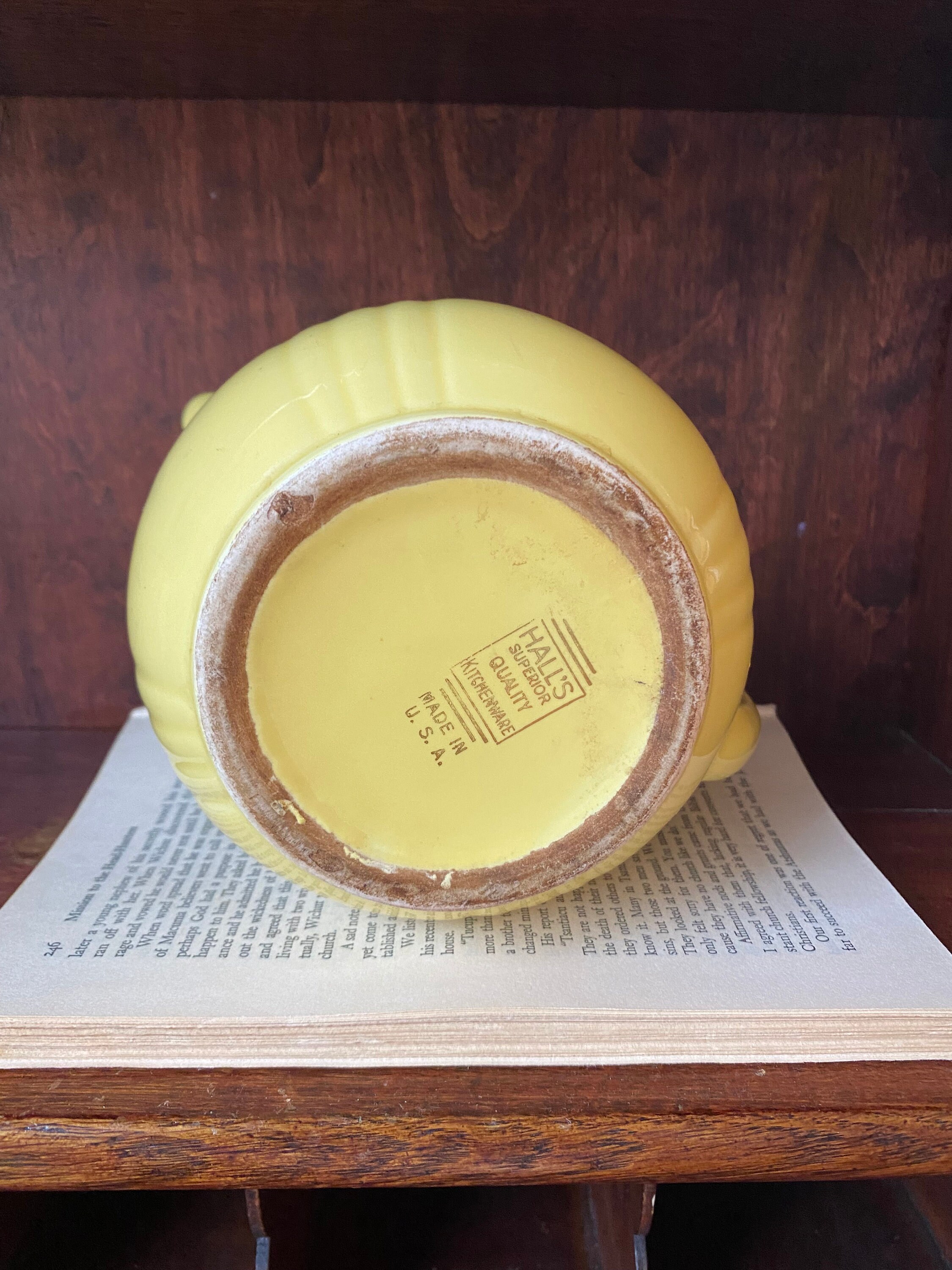 Vintage Halls Superior Quality Kitchenware Yellow With Gold Pitcher ...