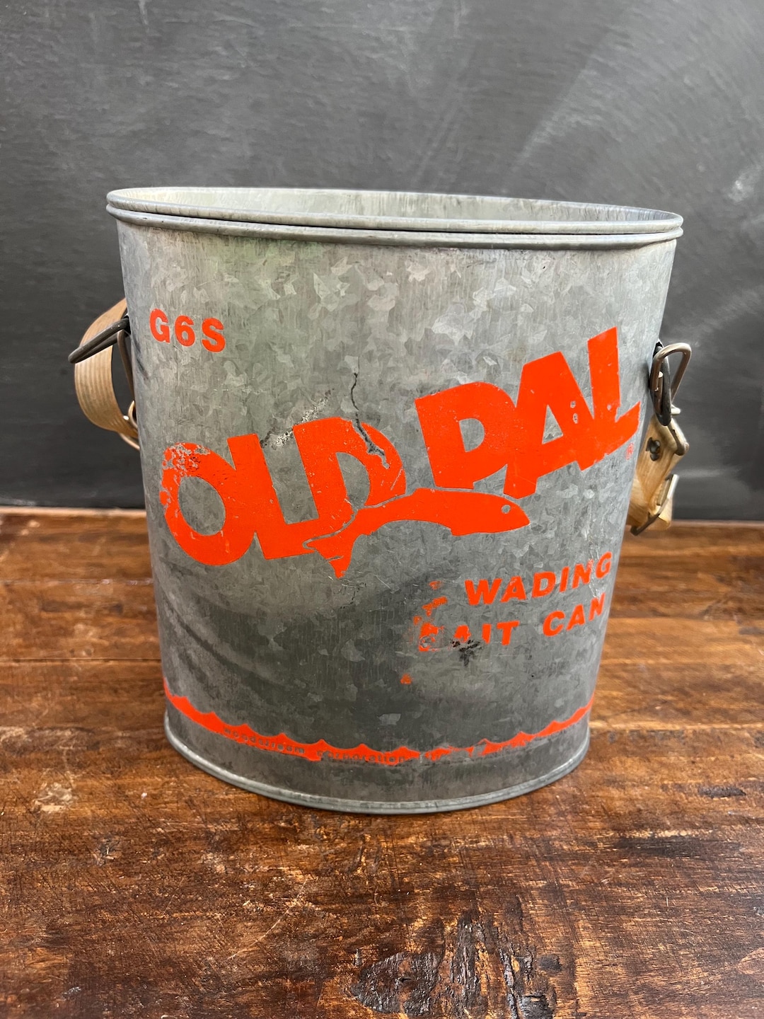 Vintage Old Pal Wading Bait Can, Galvanized, Metal, Vintage Fishing ...