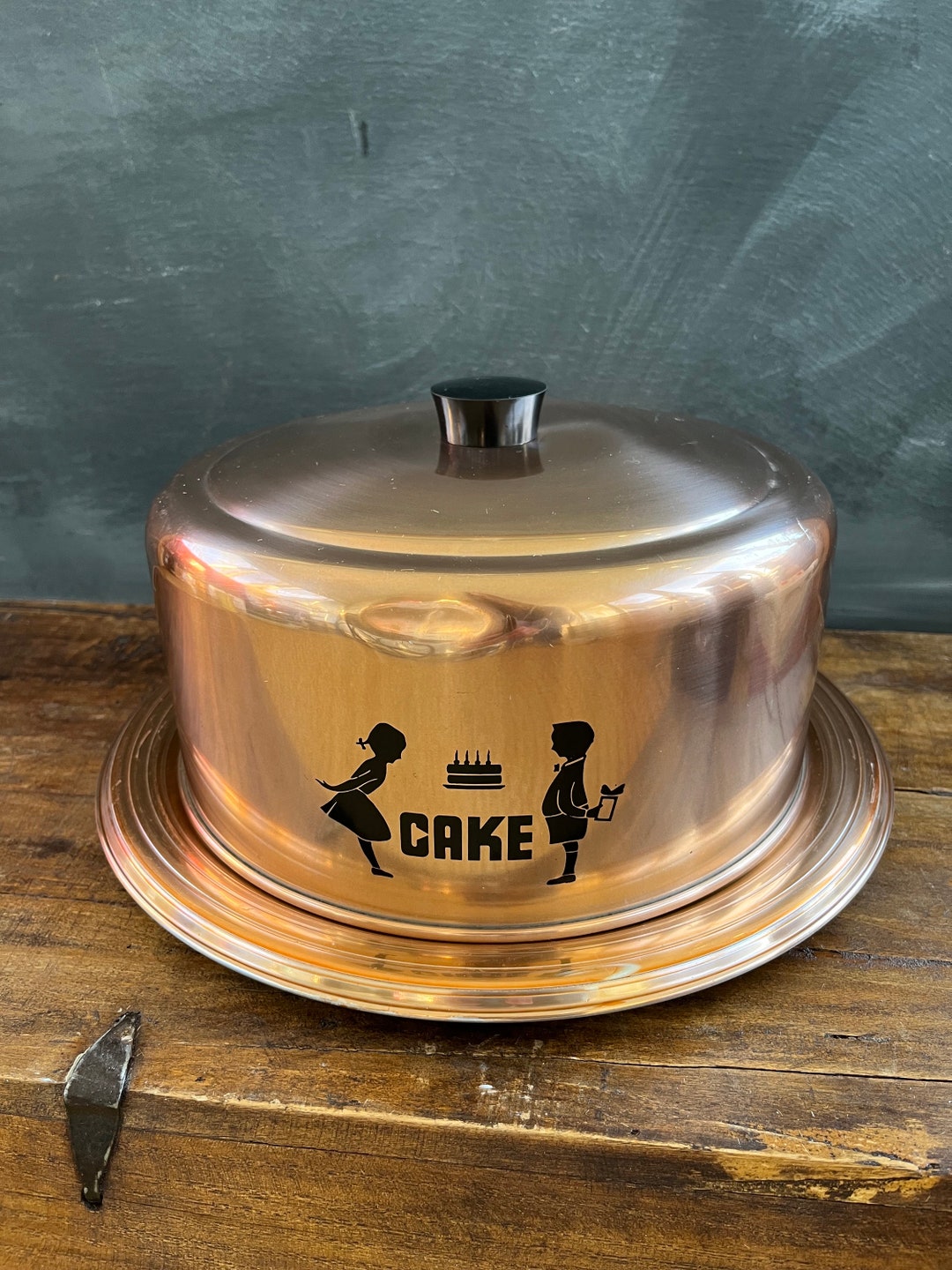 Vintage Hawthorn Rose Gold/copper and Black Aluminum Cake Saver ...
