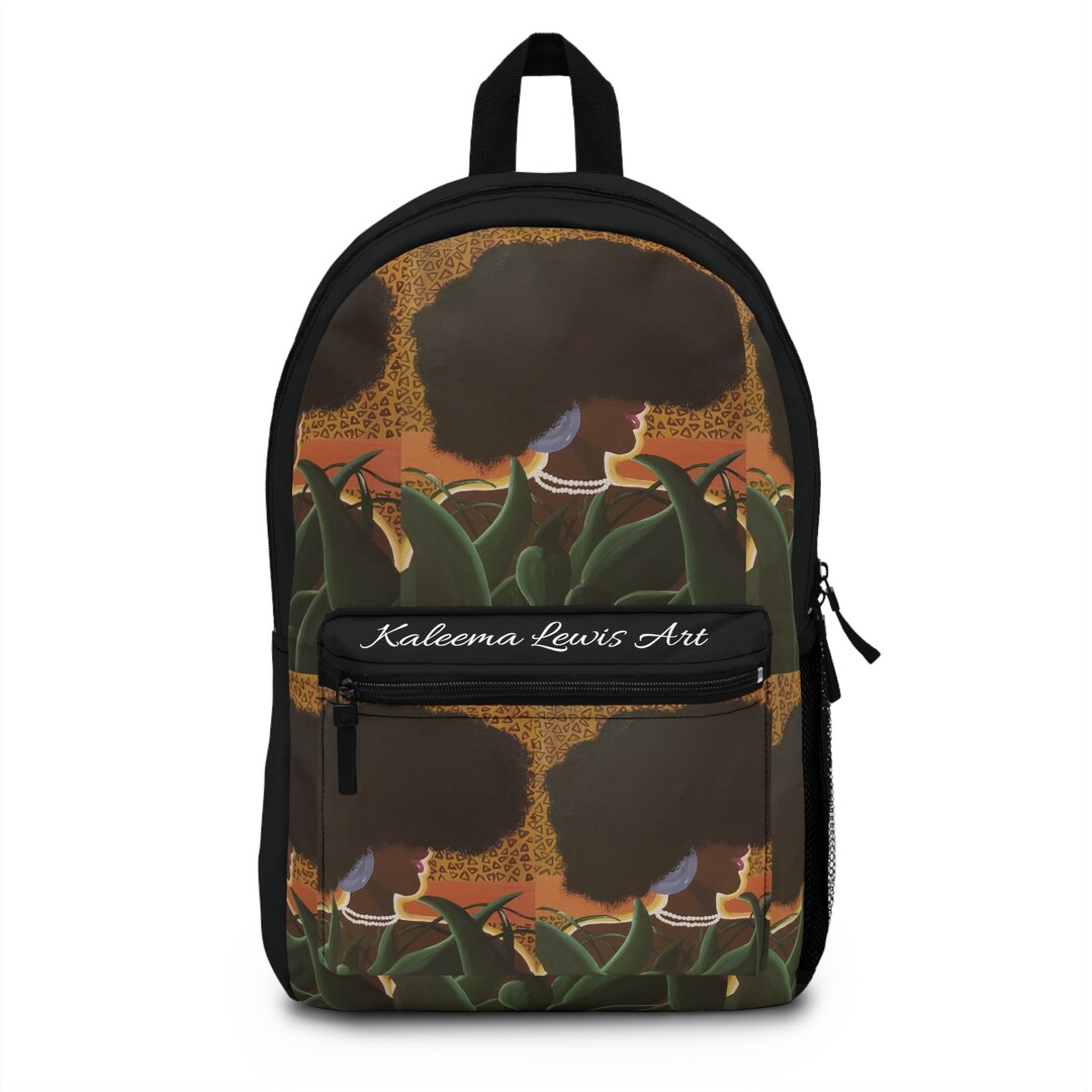 Behind the Greenery Backpack black Black Girl Back to School Bookbag ...