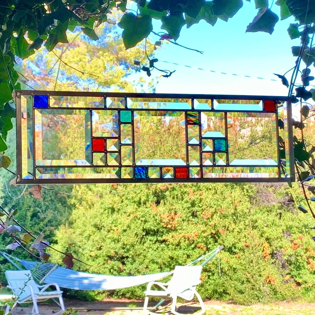 Father's Day Stained Glass Window Featuring the Birthstone Colors of ...