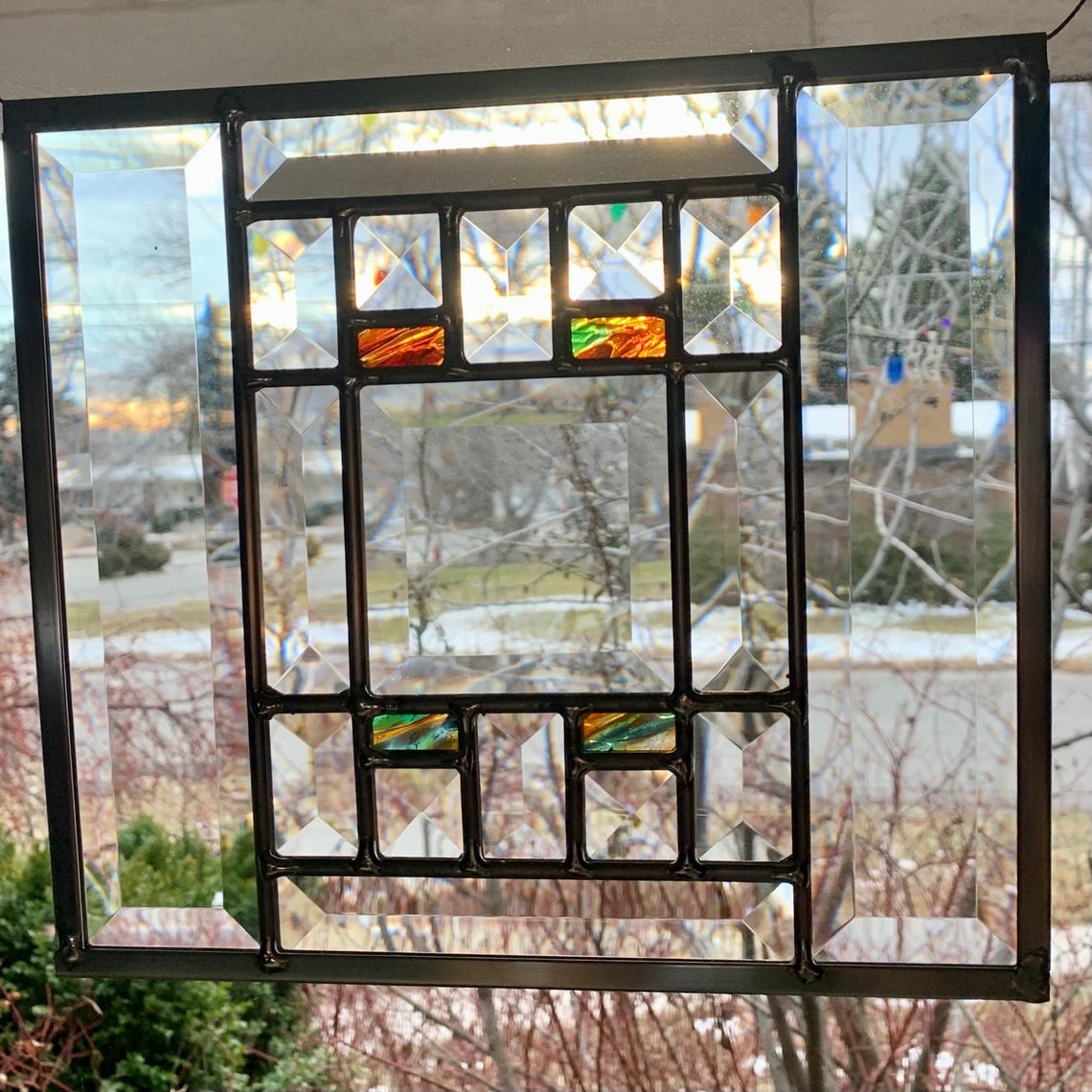 Sweet Little Stained Glass Window With Bevels for Rainbows and Dichroic ...