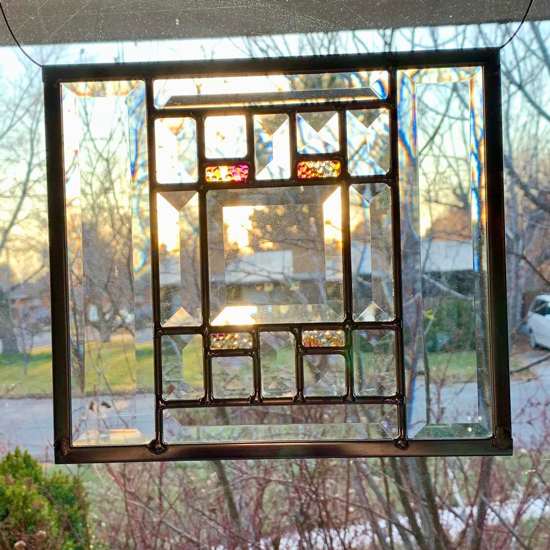 Sweet Little Stained Glass Window With Bevels for Rainbows and Dichroic ...