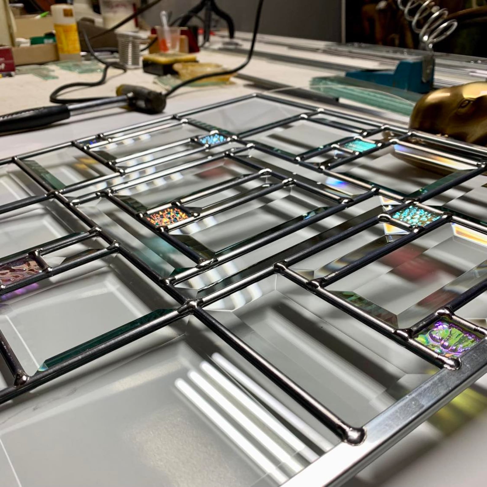 Custom Beveled Leaded Stained Glass With Magical Dichroic Color Pops ...