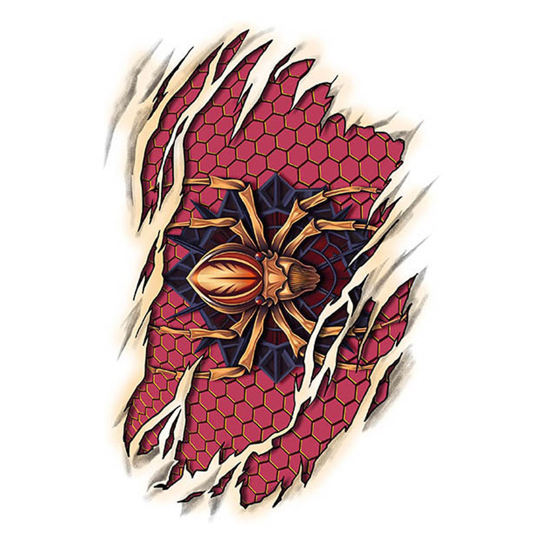 Temporary Tattoo, Red Cross, Spider, 3D Shark Body Tattoos, for Arms ...