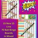 Bundle of 15 Line 75 Balls Bingo Boards- Pack of 15 in Mixed (houdini ...