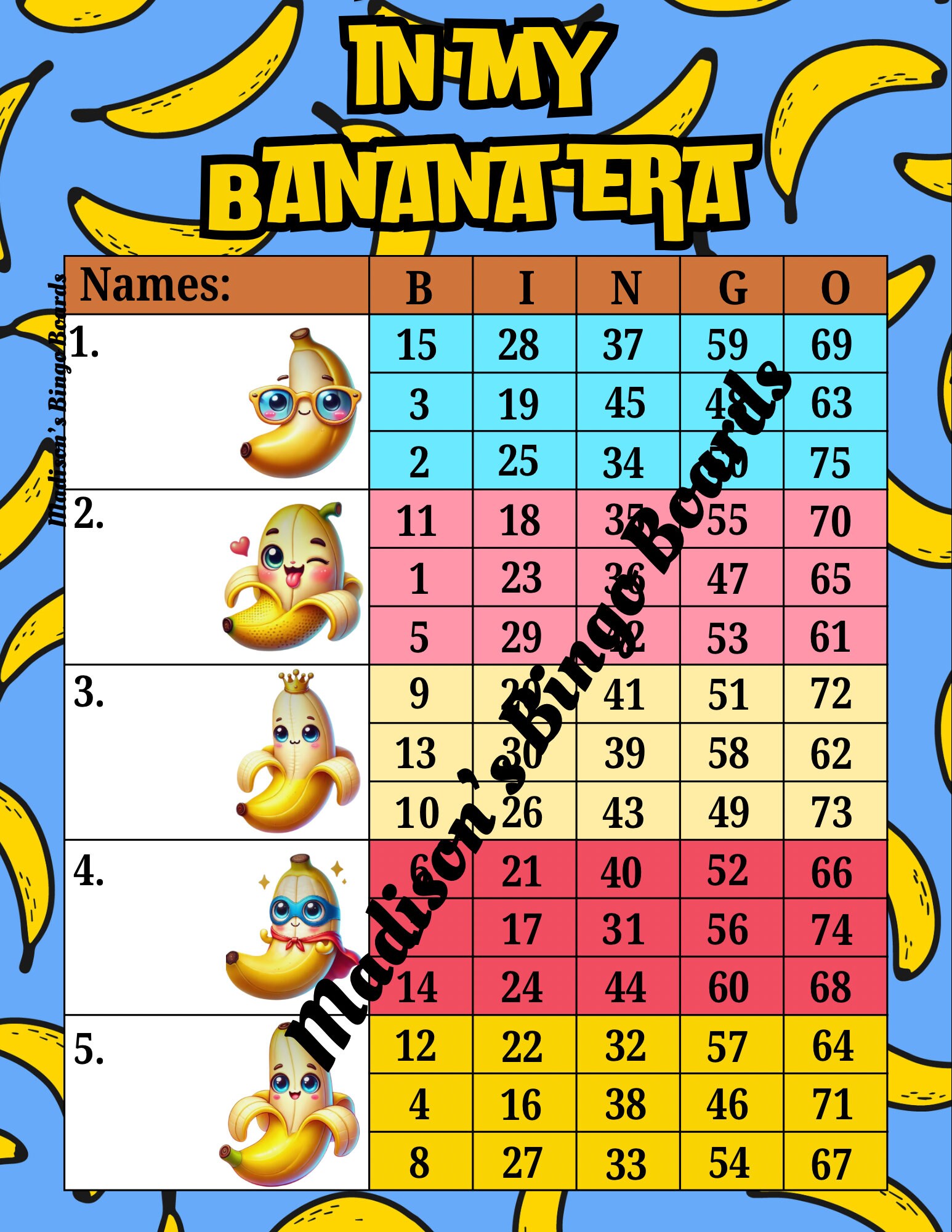 10 Block Bingo Boards in Mixed ONLY - Etsy