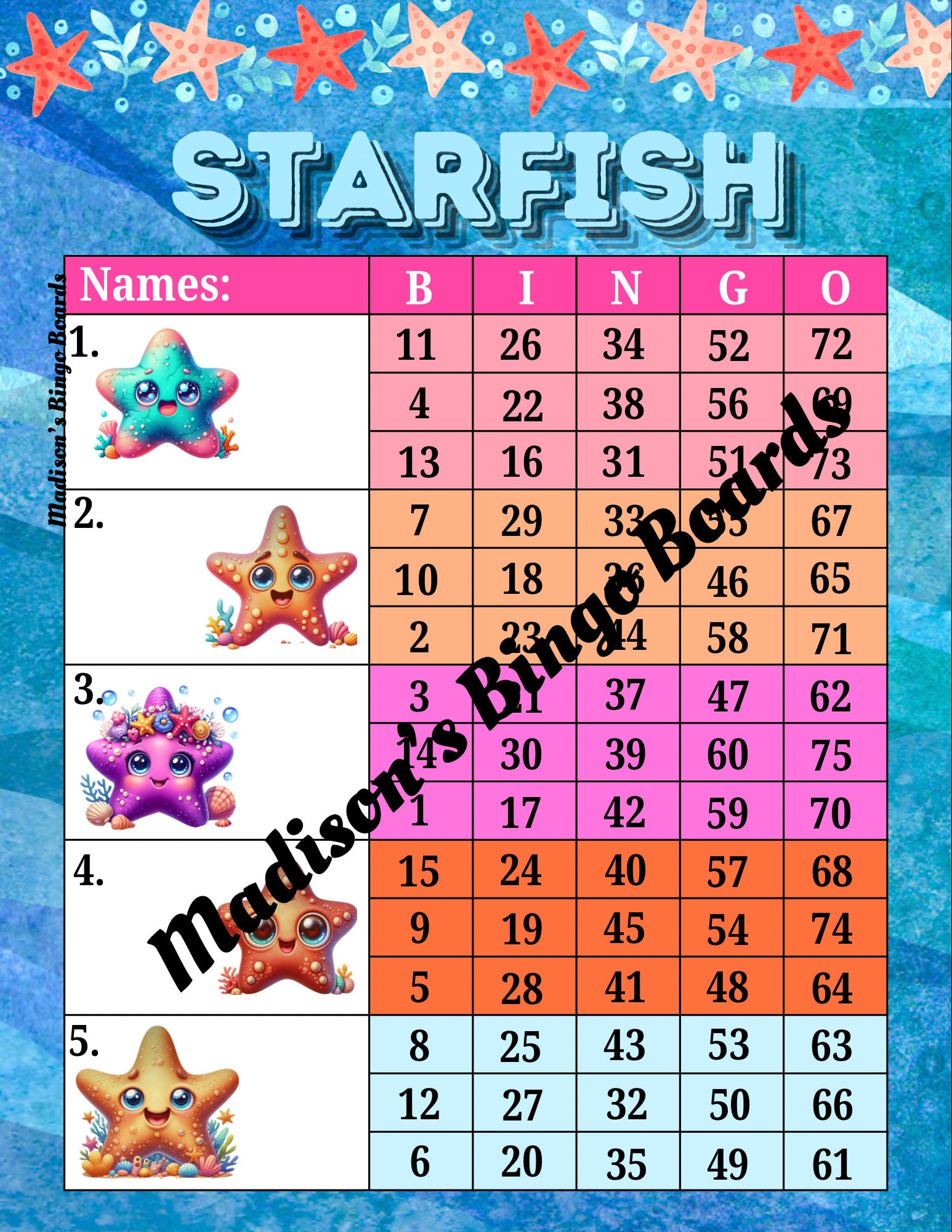 10 Block Bingo Boards in Mixed ONLY - Etsy