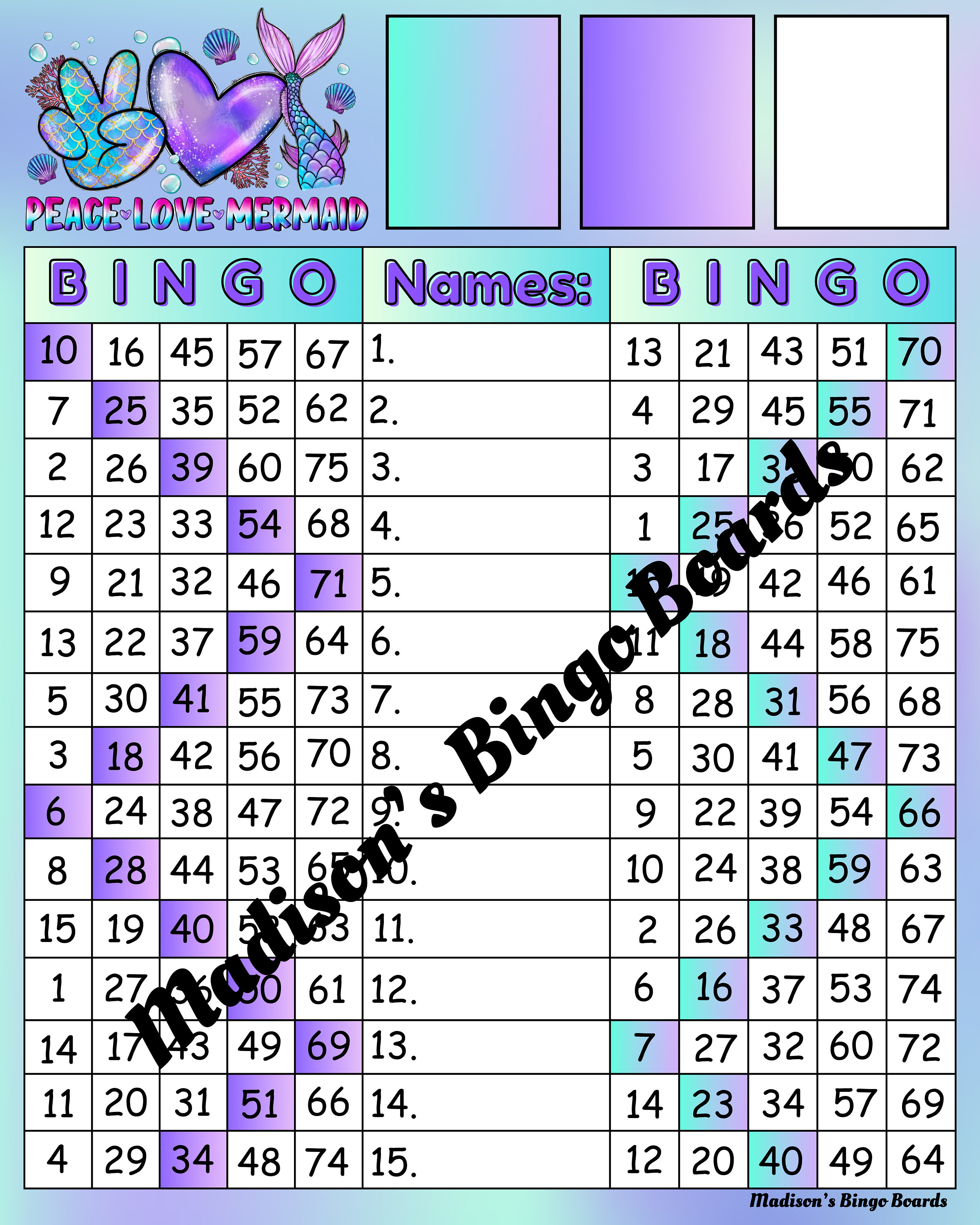 5 Pack of Double Action Bingo Boards Mixed 15 Line, 75 Balls - Etsy