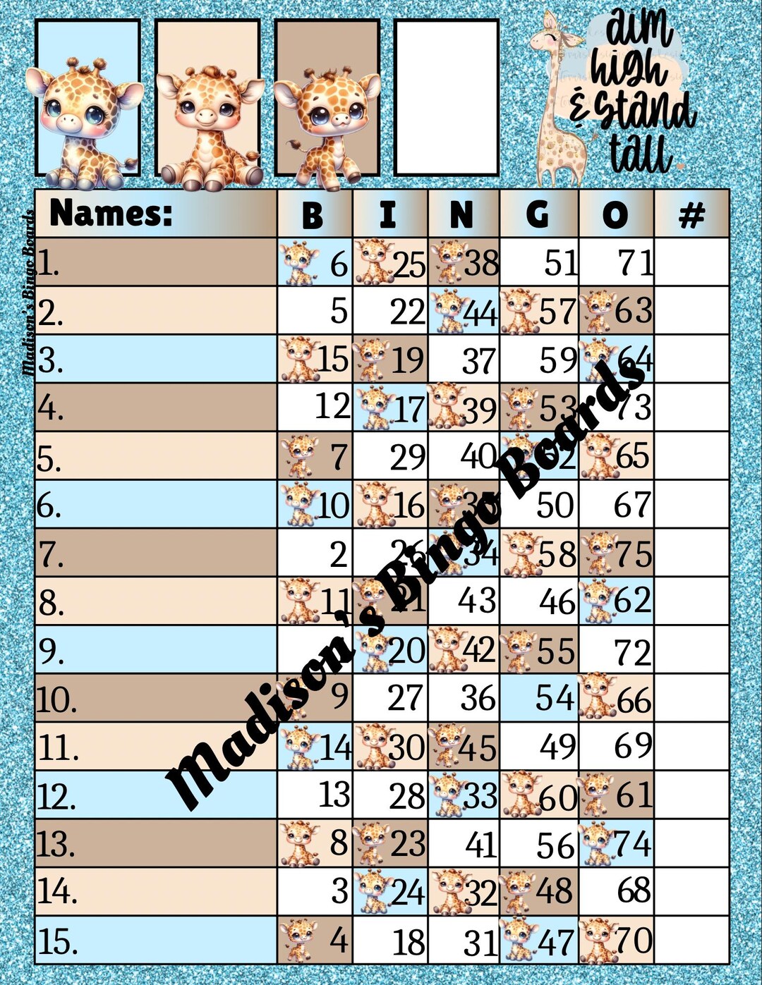 5 Bingo Boards Bundle: 15 Line 75 Balls in Mixed (houdini) - Etsy